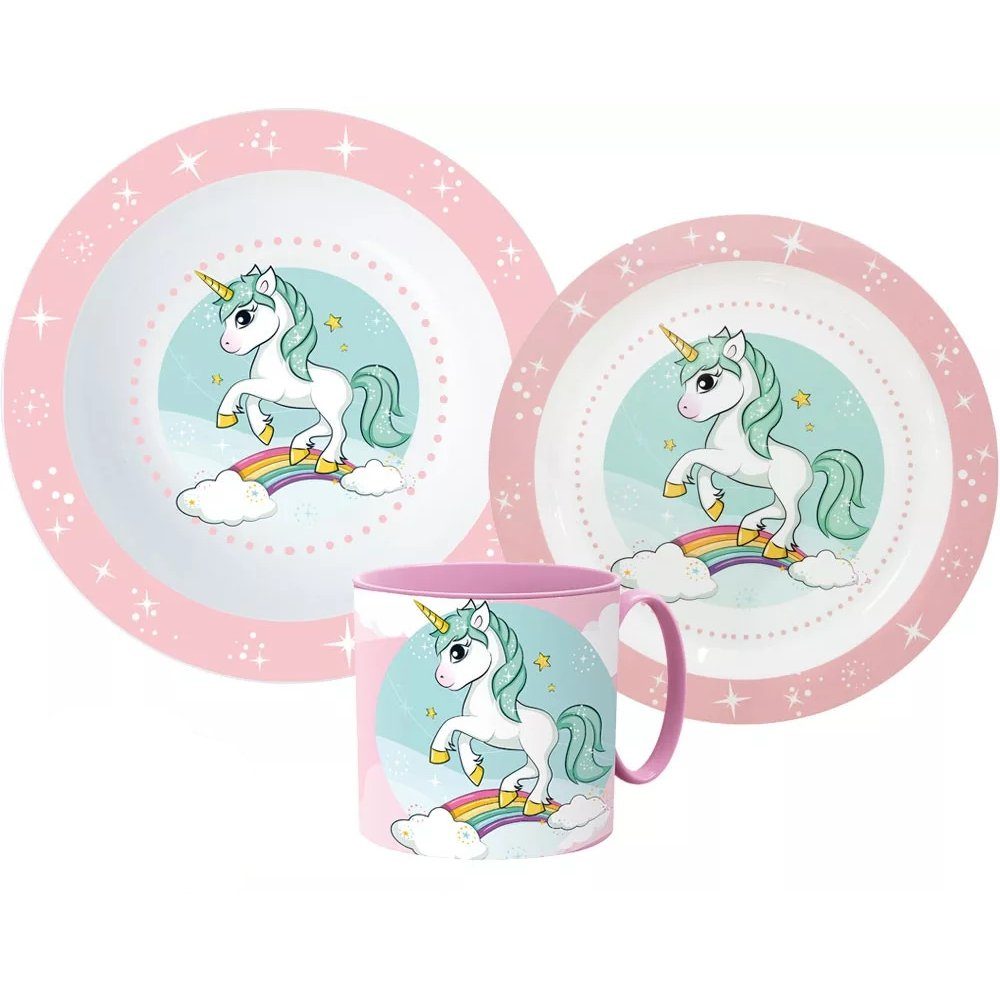 Unicorn Kindergeschirr Set Unicorn Frühstücks Set Kinder Einhorn