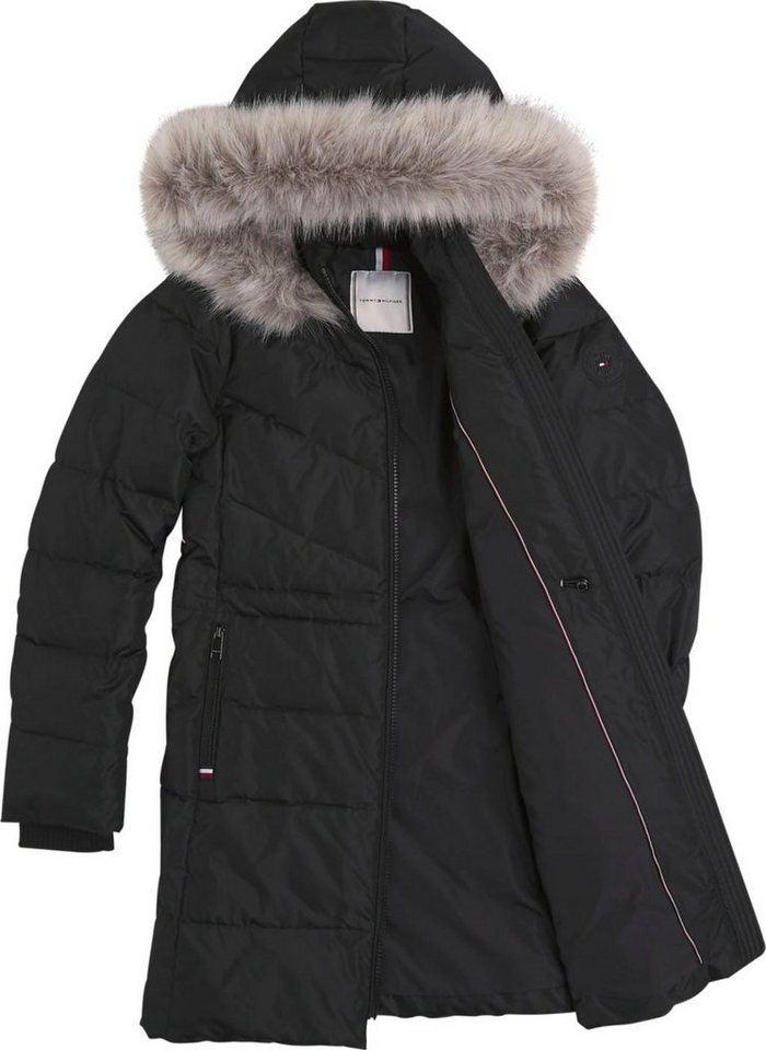 Tommy Hilfiger Steppmantel Th Ess Sorona Padded Coat Mit Fellimitat