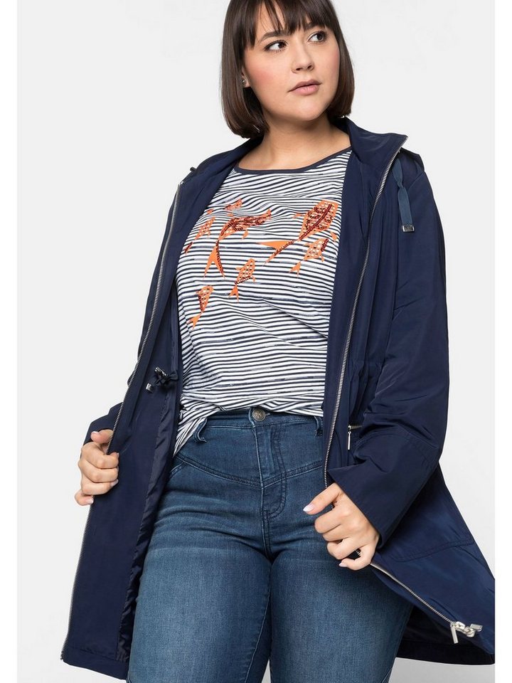 Sheego Langjacke Große Größen Aus Techno Twill