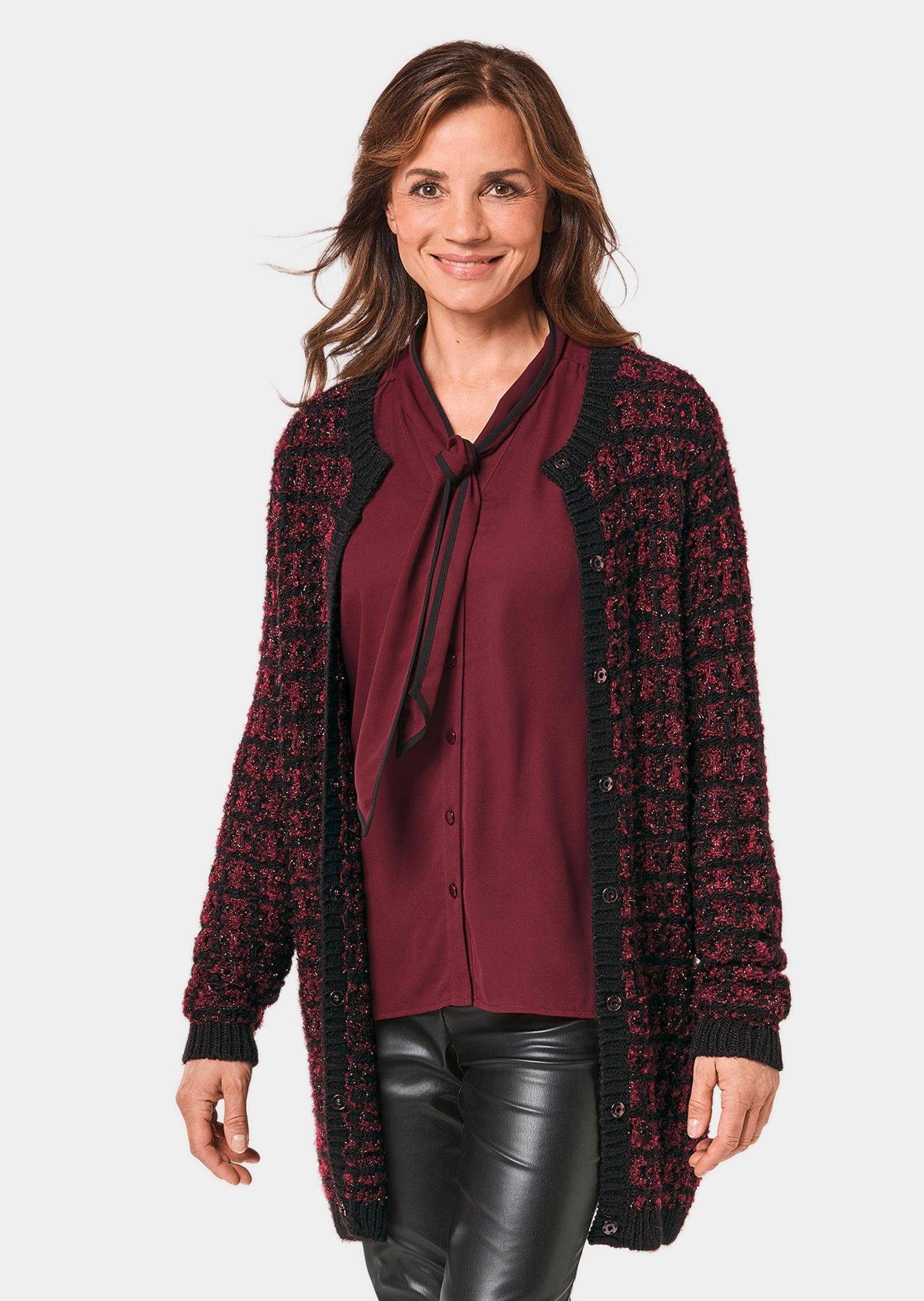 Goldner Strickjacke Kurzgröße Schicker Strickcardigan Mit