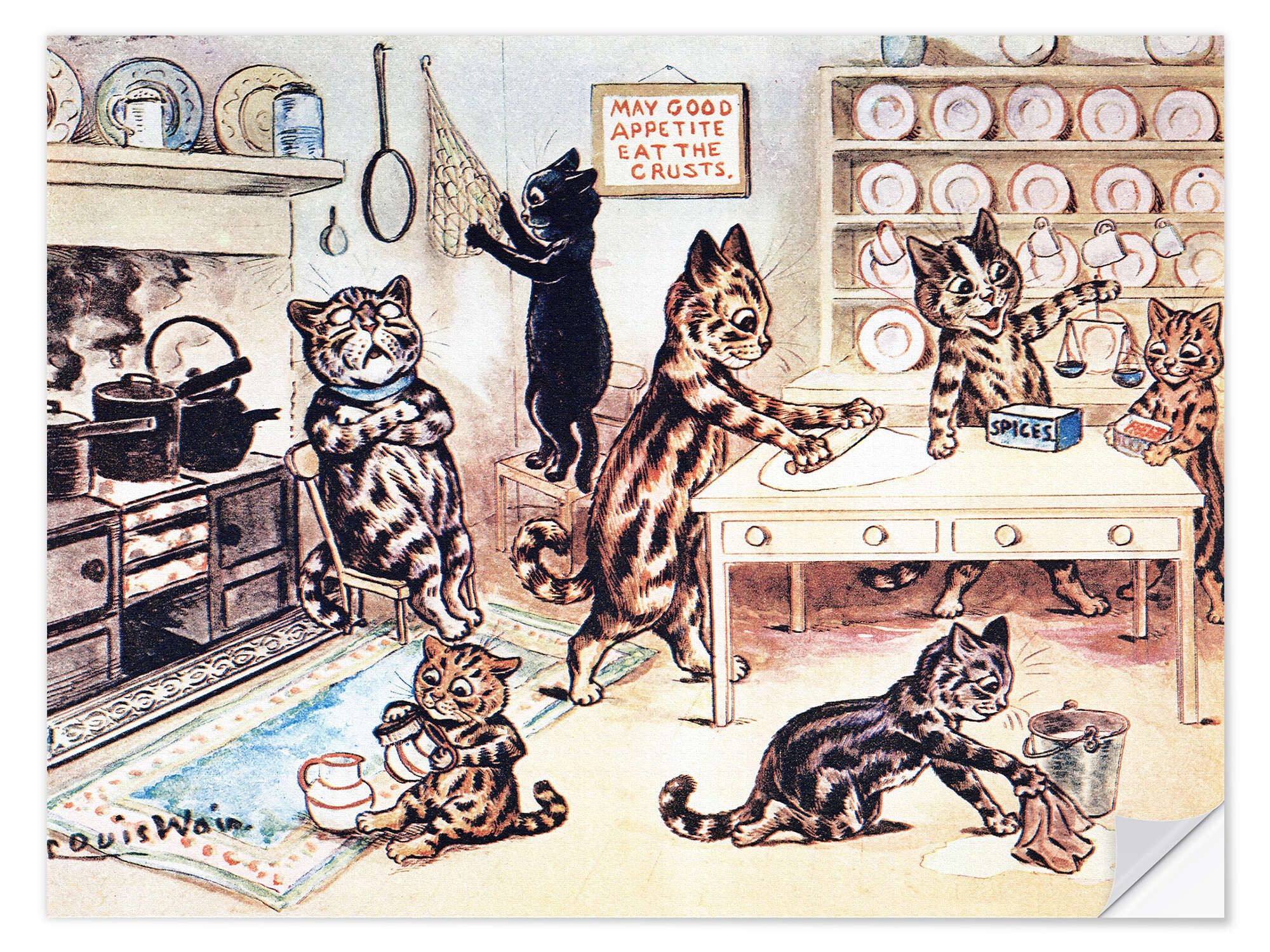 Posterlounge Wandfolie Louis Wain Das Bilderbuch Der Katzen 13