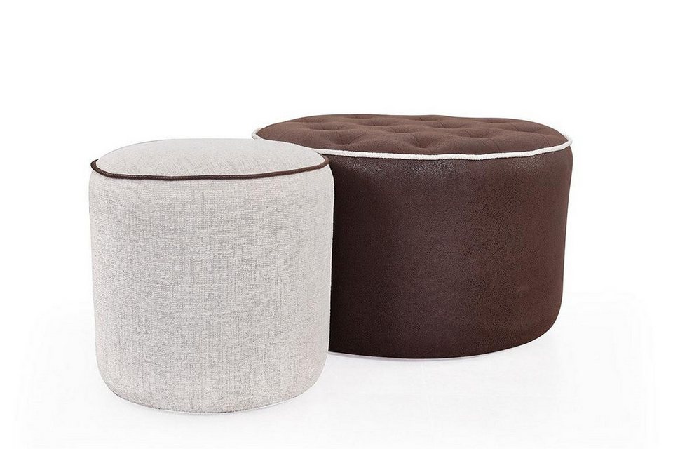 Jvmoebel Hocker Designer Sitzhocker Set Luxuriöses Polster Puff