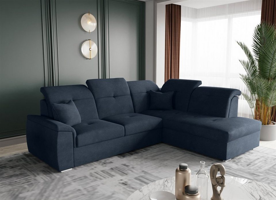 Fun Möbel Ecksofa Ecksofa Freja Ottomane Links Oder Rechts In Stoff