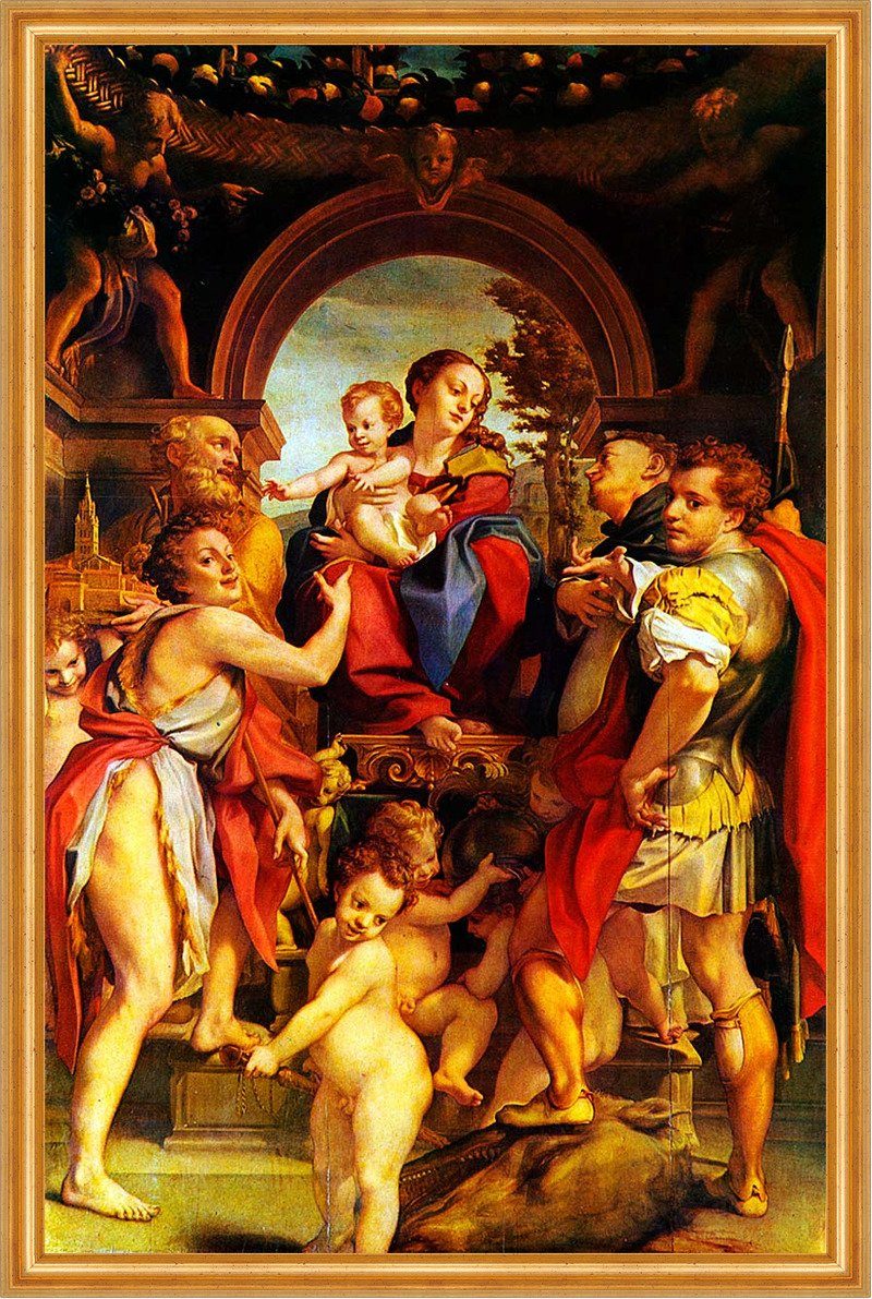 Kunstdruck Die Madonna mit dem heiligen Georg Correggio Allegri Jesu Sankt St LW, (1 St)