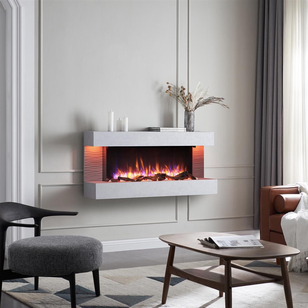 Balderia Elektrokamin Helia, 3D-Flammeneffekt, LED-Beleuchtung ...