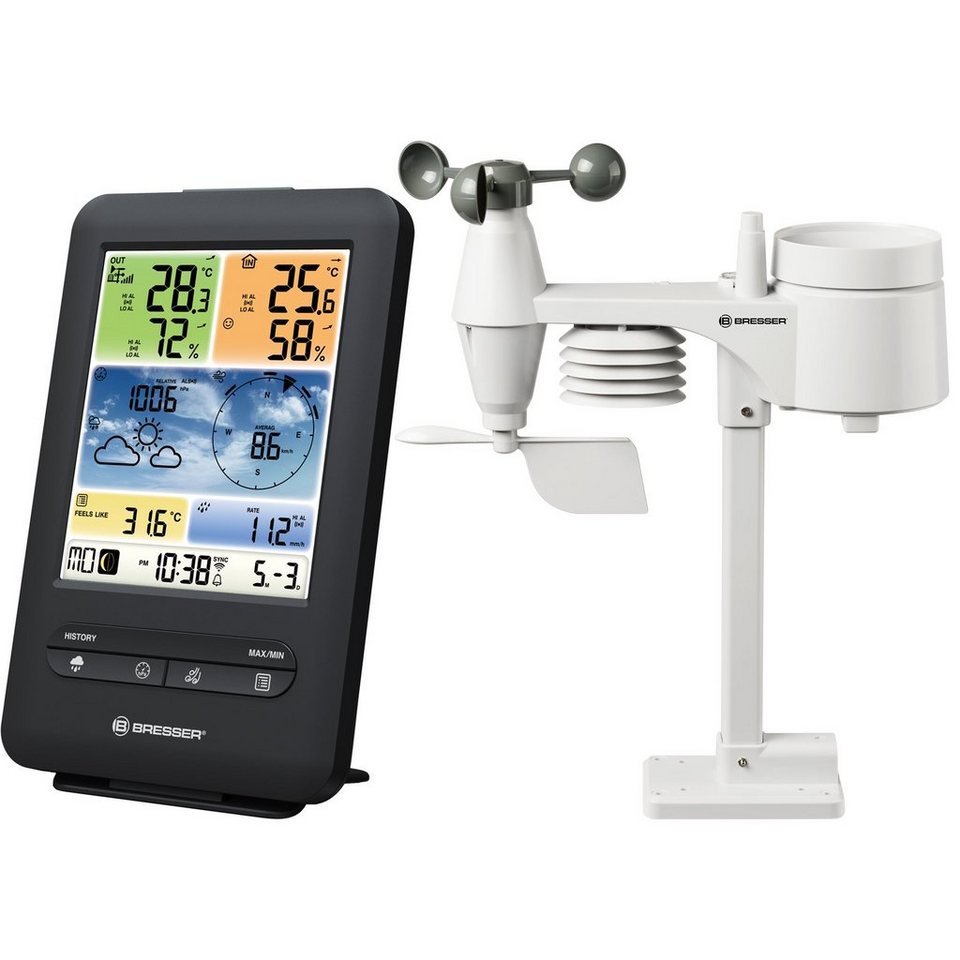 Bresser Wlan Farb Wetter Center Mit 5 In 1 Profi Sensor V