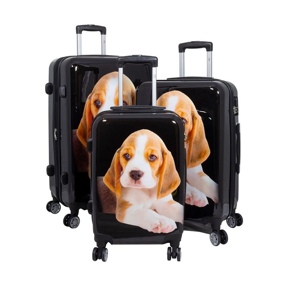 Hti Living Kofferset Poly Abs Kofferset 3 Teilig Hundemotiv Beagle 4