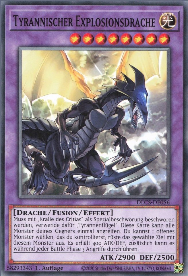 Recollectibles Sammelkarte Yugioh Karte Tyrannischer Explosionsdrache