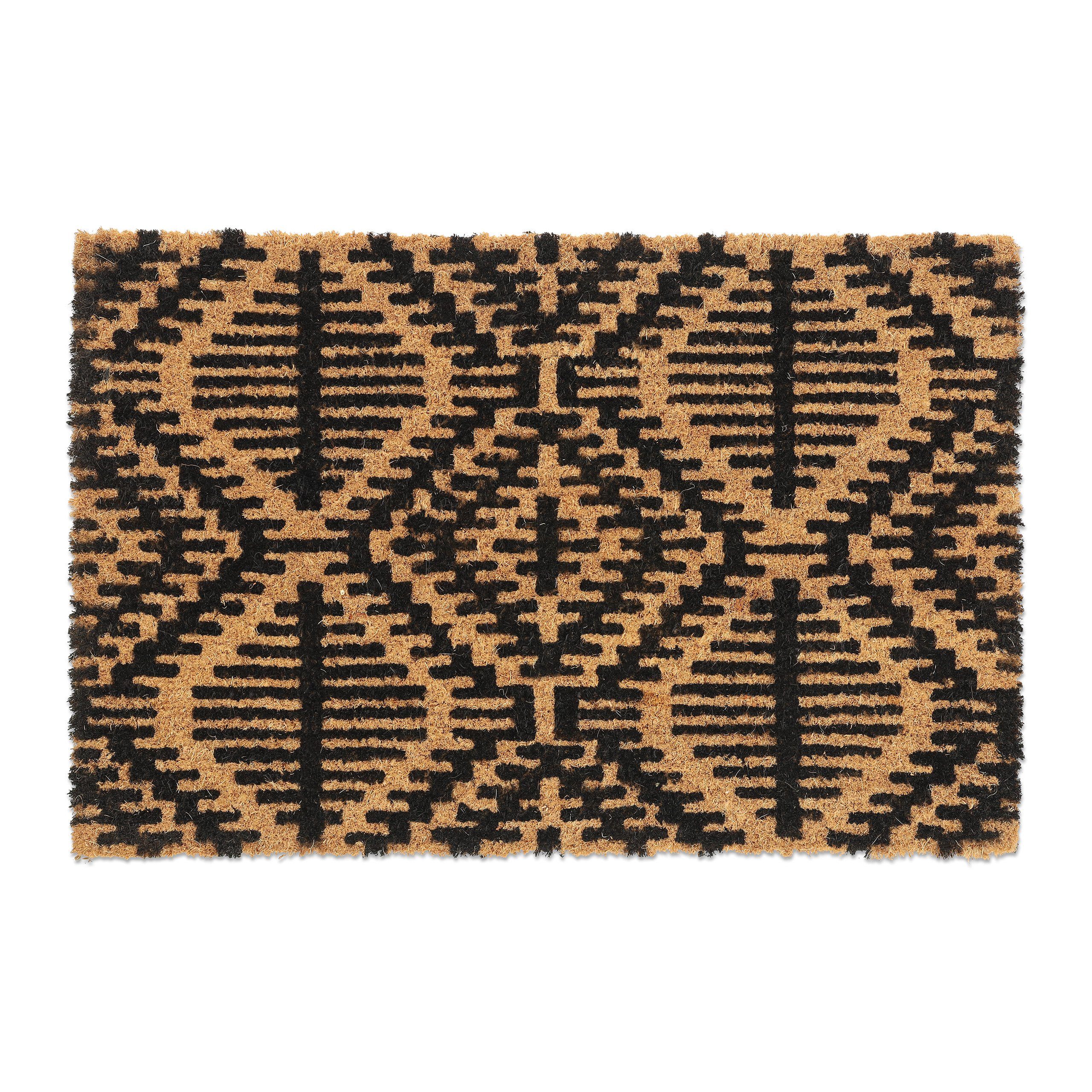 Fußmatte Kokos Fußmatte Mit Geometrischem Muster Relaxdays Höhe 15 Mm