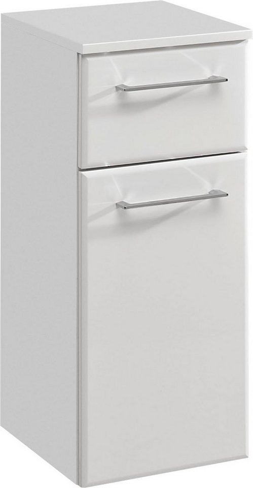 Saphir Unterschrank Quickset 376 Badschrank 1 Tür 1 Schublade Weiß