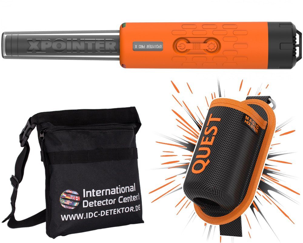 Quest Metalldetektor XPointer Max Pinpointer mit Magic Holster, Wasserdicht bis 5 Meter