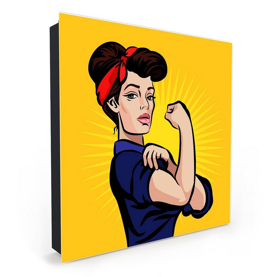 Primedeco Schlüsselkasten Magnetpinnwand Mit Glasfront Pin Up Girl 1 St