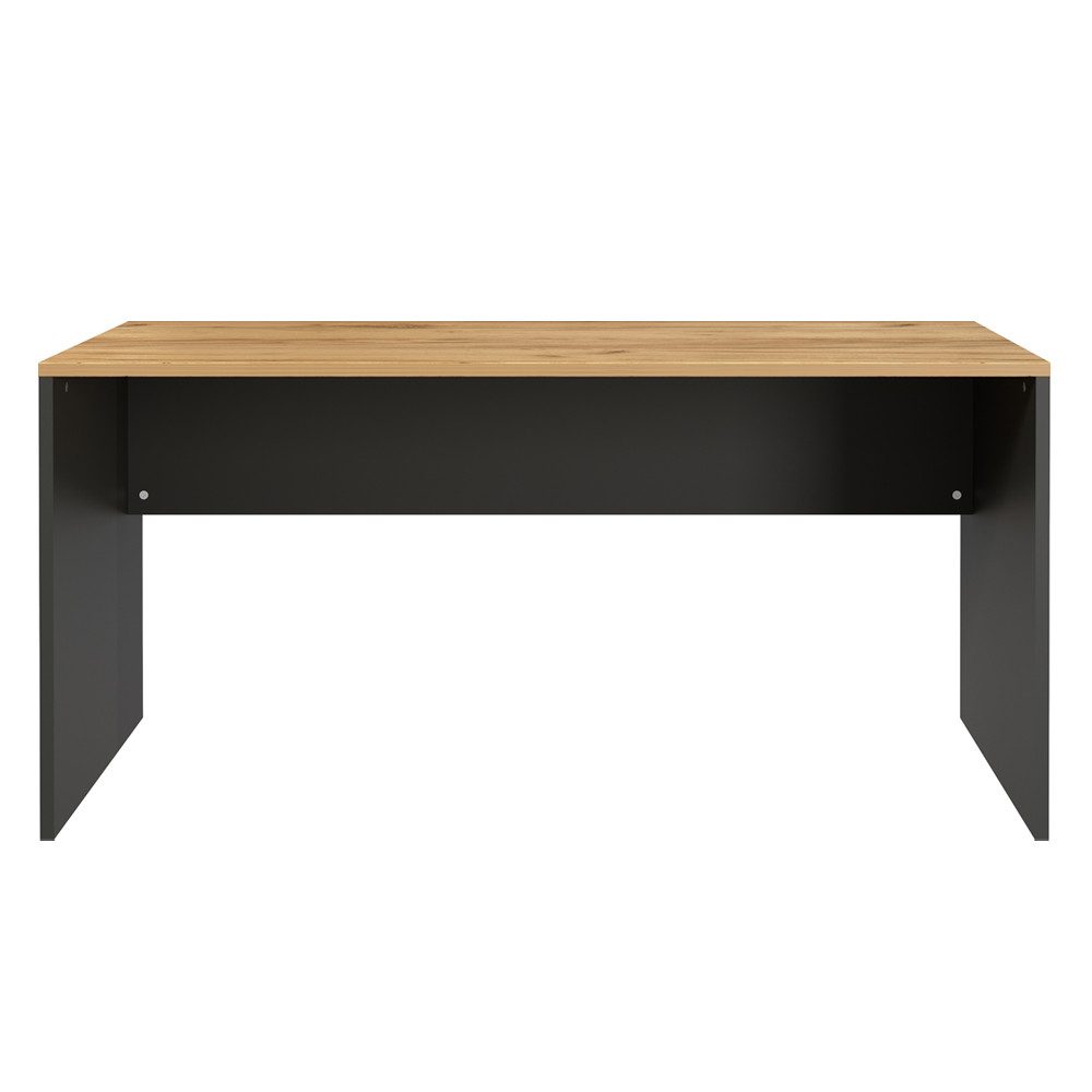 Lomadox Schreibtisch Lugano 01 Büro In Graphit Mit Navarra Eiche Nb