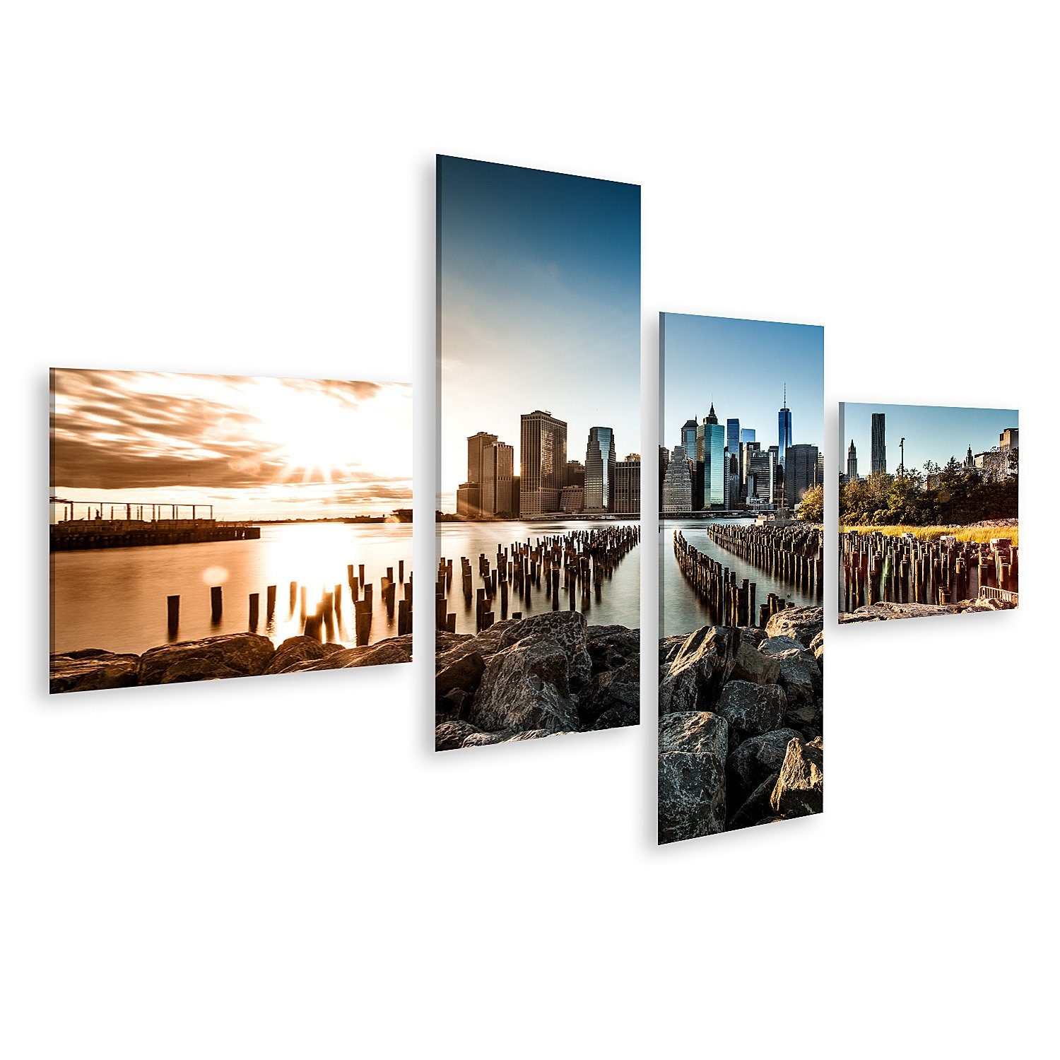 islandburner Leinwandbild Bild auf Leinwand Lower Manhattan New York City Wandbild Poster Kunstd