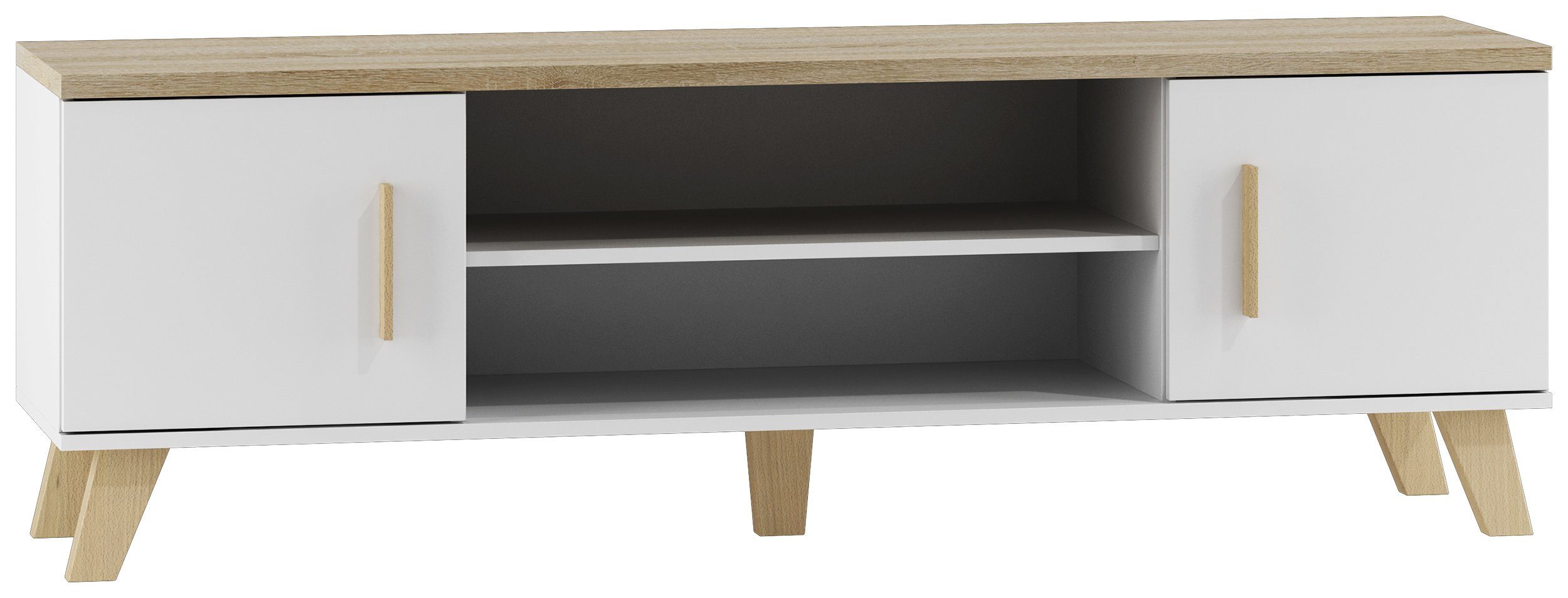 Stylefy Lowboard Latta 160 2d2k 53x160x40 Weiß Eiche Tv Kommode Tv