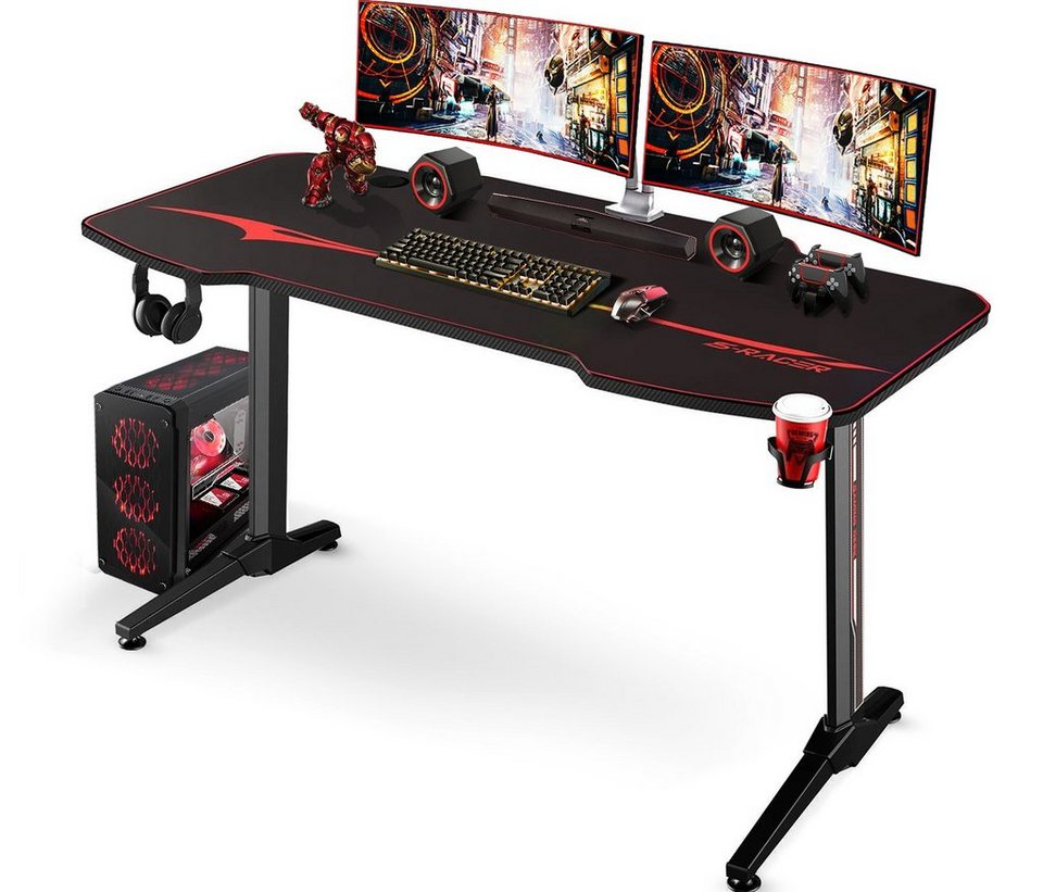 HOMALL Gamingtisch 140 cm Computer Schreibtisch Gamer Tisch HOMALL Gamingtisch 140 cm Computer Schreibtisch Gamer Tisch