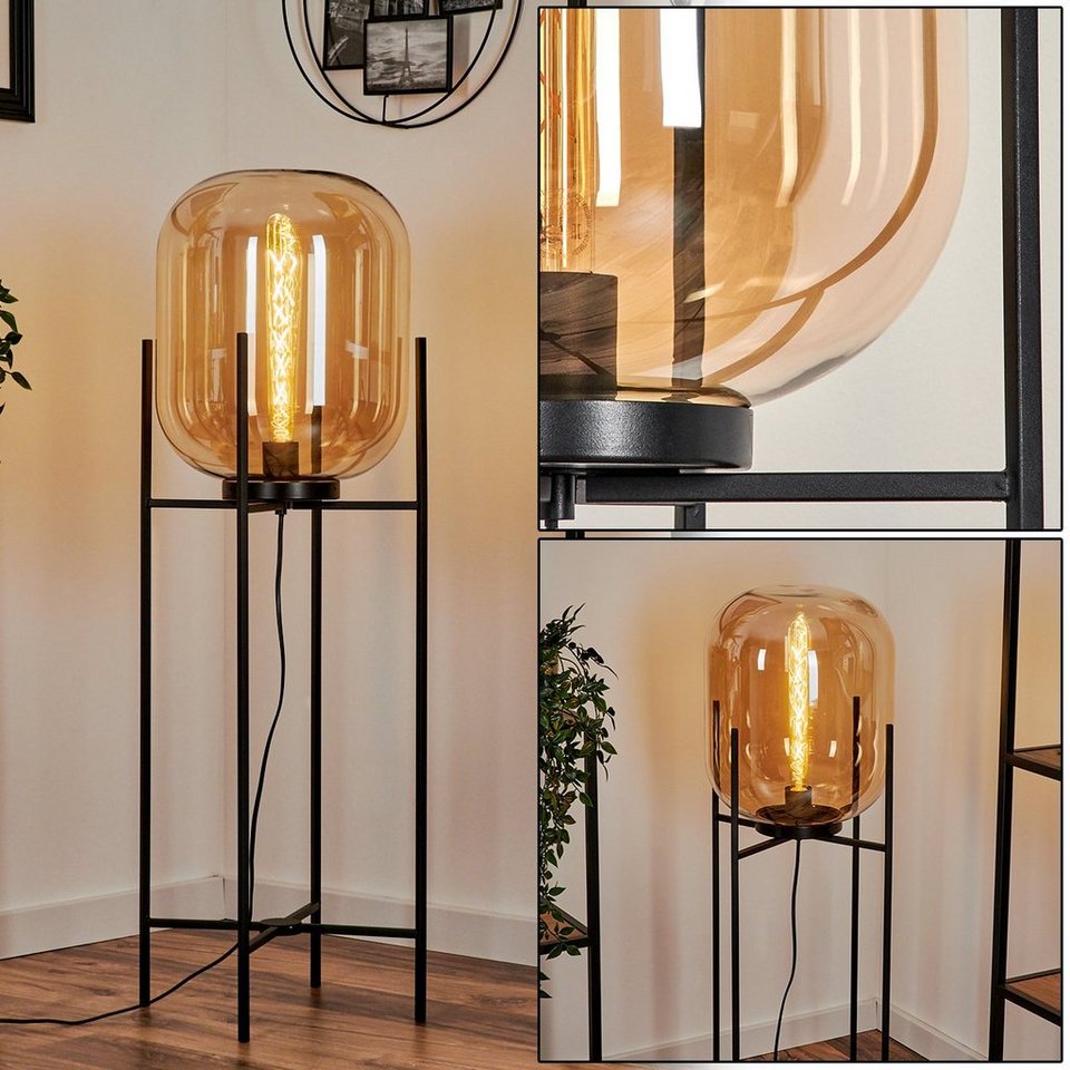 Hofstein Stehlampe Moderne Stehlampe Aus Metallglas In Schwarz