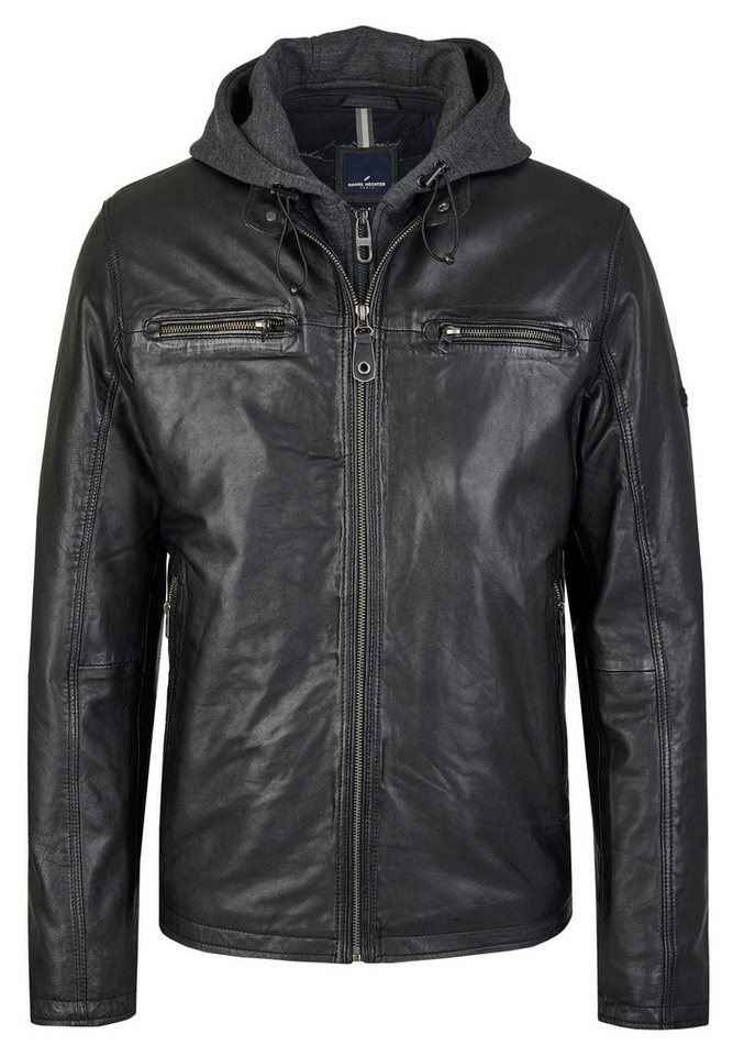 Hechter Paris Lederjacke Abnehmbarer Hoody Mit Westeneffekt