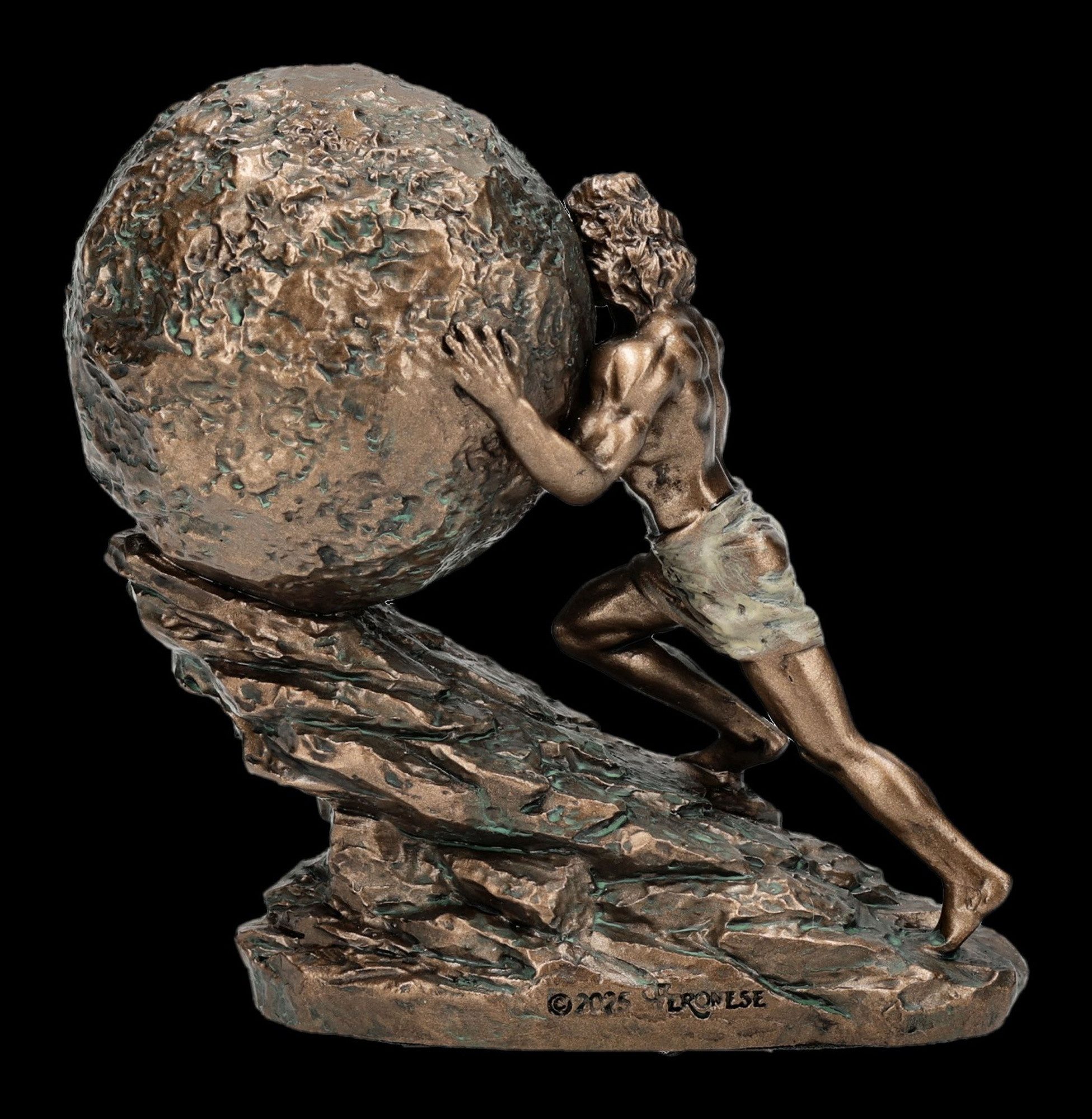 Figuren Shop GmbH Dekofigur Sisyphus Statue – bronzefarbene Mini Figur ...