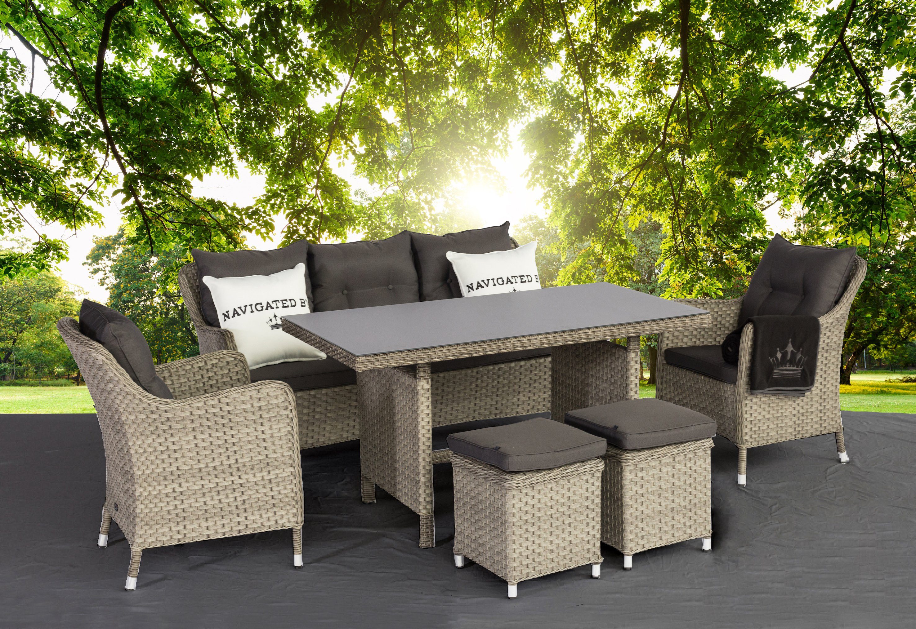 MANDALIKA Garden Gartenlounge-Set Dining Lounge Set Davos