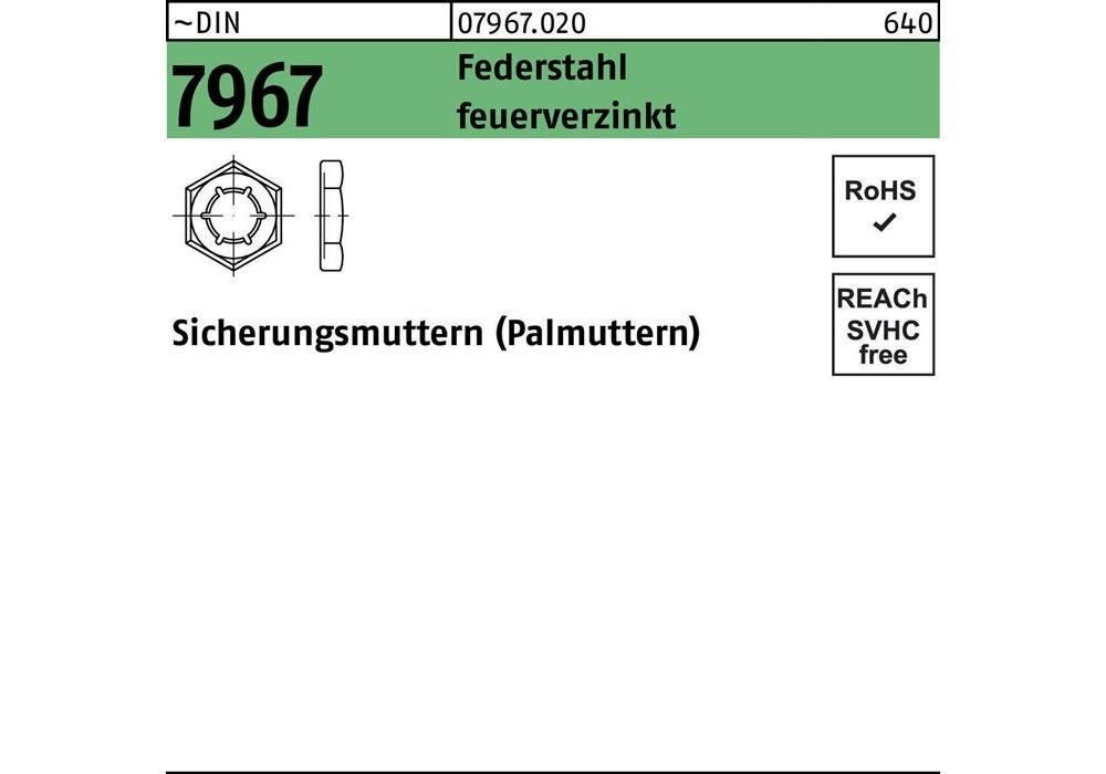 Sechskantmutter Sicherungsmutter DIN 7967 M 48 Federstahl feuerverzinkt