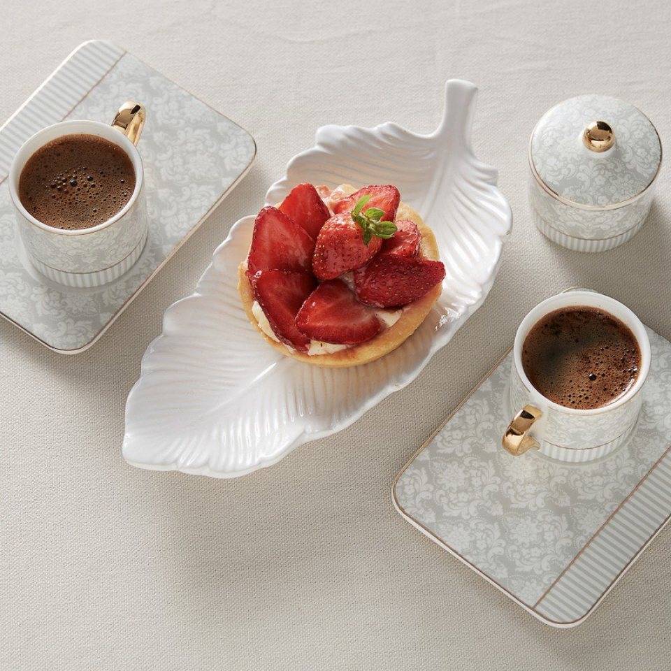Karaca Kaffeeservice Karaca Queen White Türkisches Kaffeetassen Set