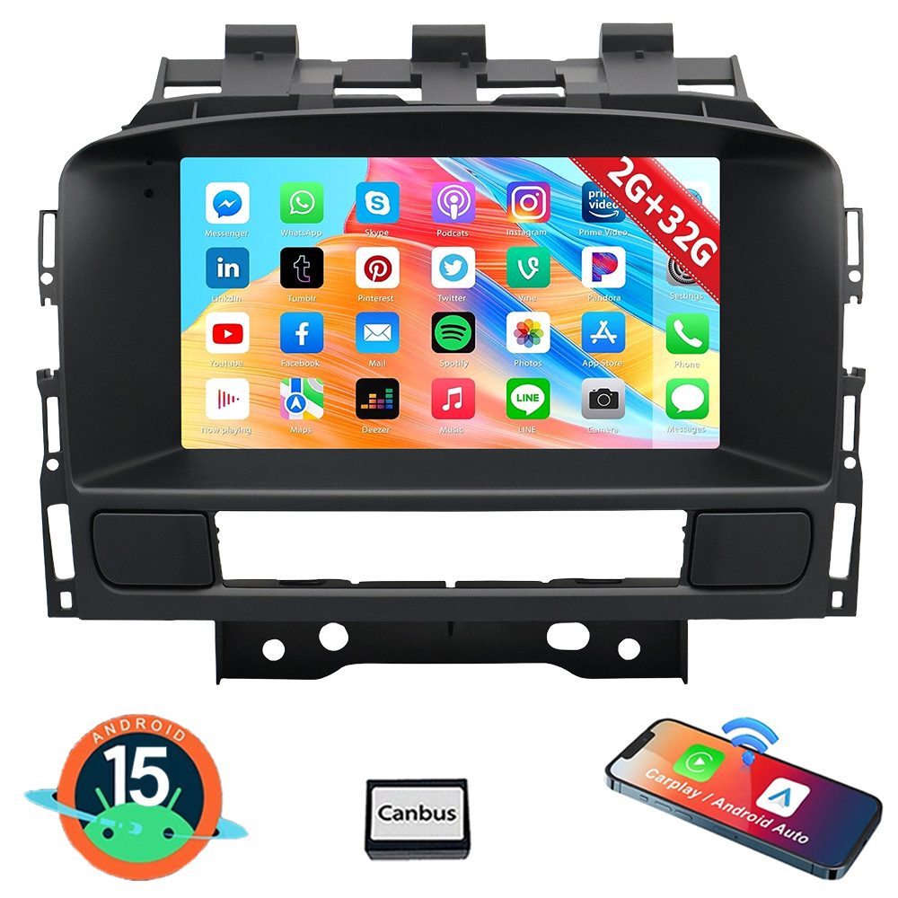 ESSGOO DAB+ 64G Android 15 Carplay Für Opel Astra J 2010-2014 GPS Navi WiFi Autoradio (4+64GB ...