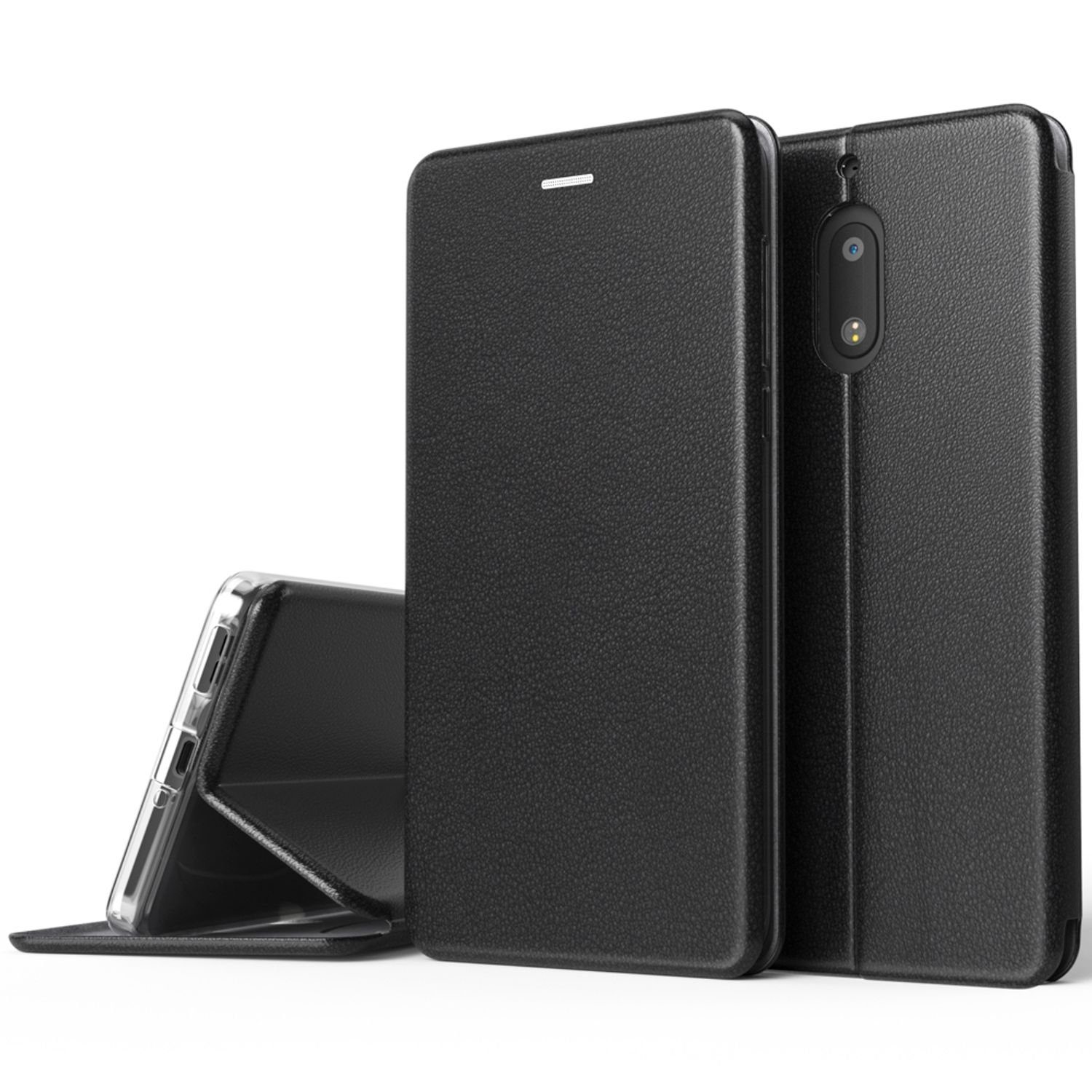 Nalia Smartphone-Hülle Nokia 6, Kunstleder Flip Case Hülle mit ...