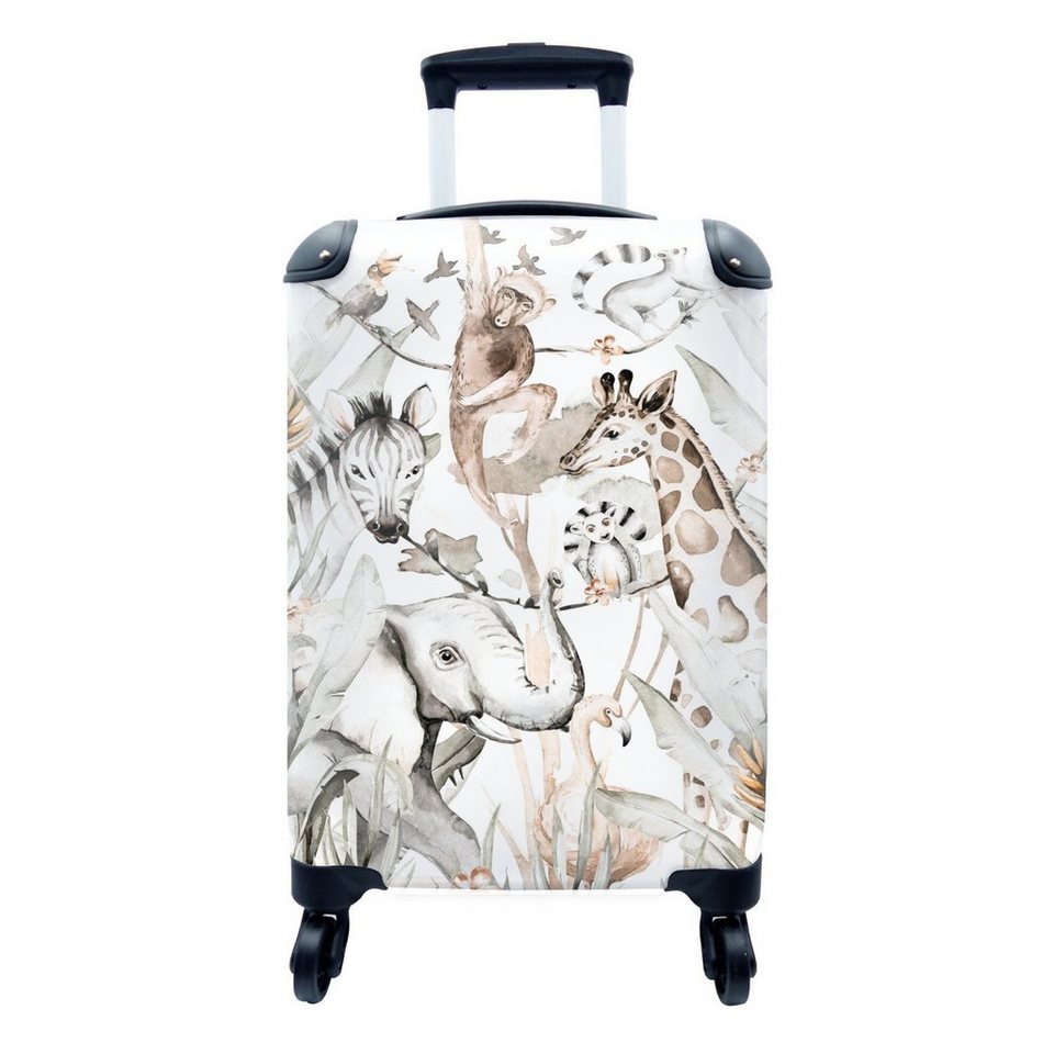 Muchowow Handgepäckkoffer Trolley Extra Leicht Tiere Dschungel