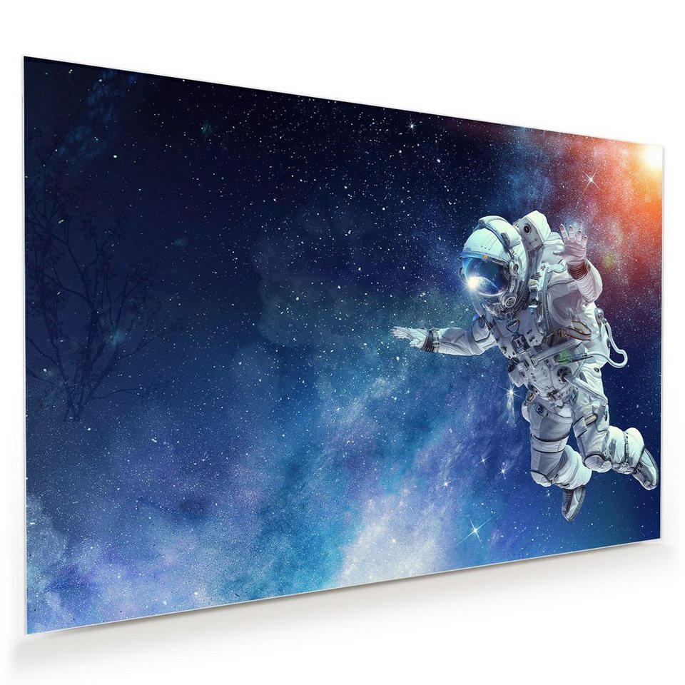 Primedeco Glasbild Wandbild Astronaut auf Mission mit Aufhängung Primedeco Glasbild Wandbild Astronaut auf Mission mit Aufhängung