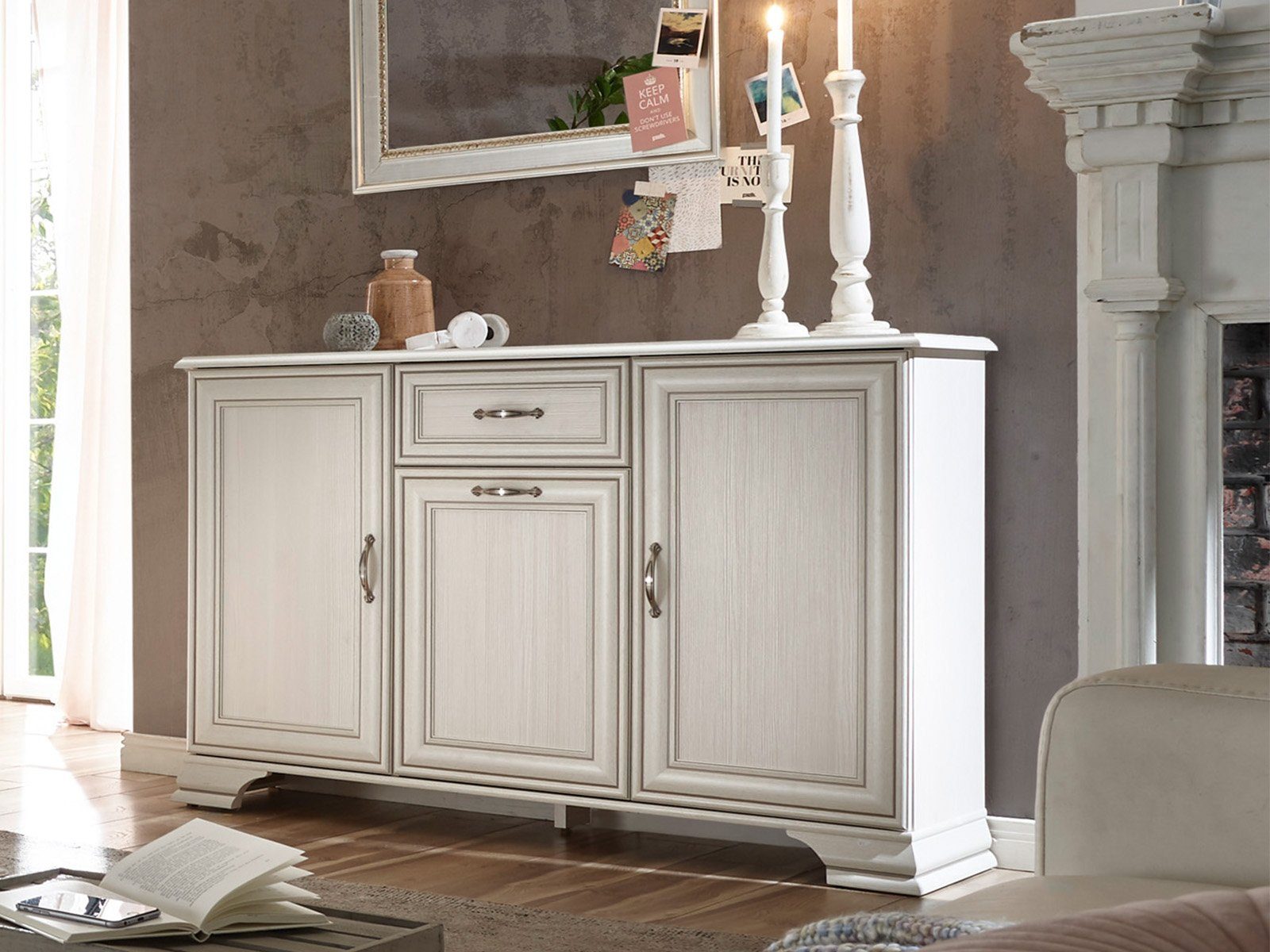 Möbelando Sideboard Valeria Sideboard Im Landhausstil Aus Spanplatte