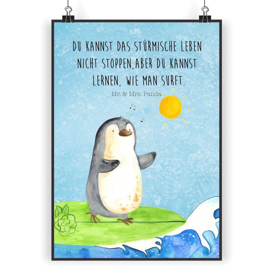 Mr. & Mrs. Panda Poster DIN A5 Pinguin Surfer - Eisblau - Geschenk ... Mr. & Mrs. Panda Poster DIN A5 Pinguin Surfer - Eisblau - Geschenk ...