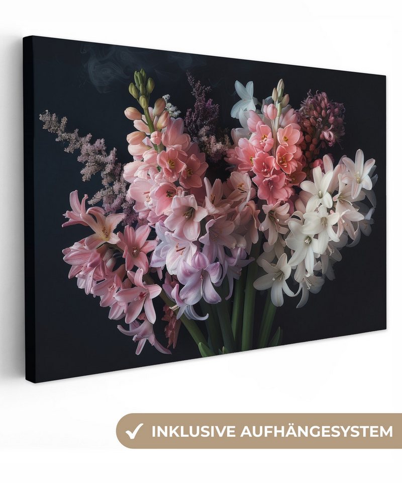Onemillioncanvasses® Leinwandbild Blumen Hyazinthe Rosa Strauß