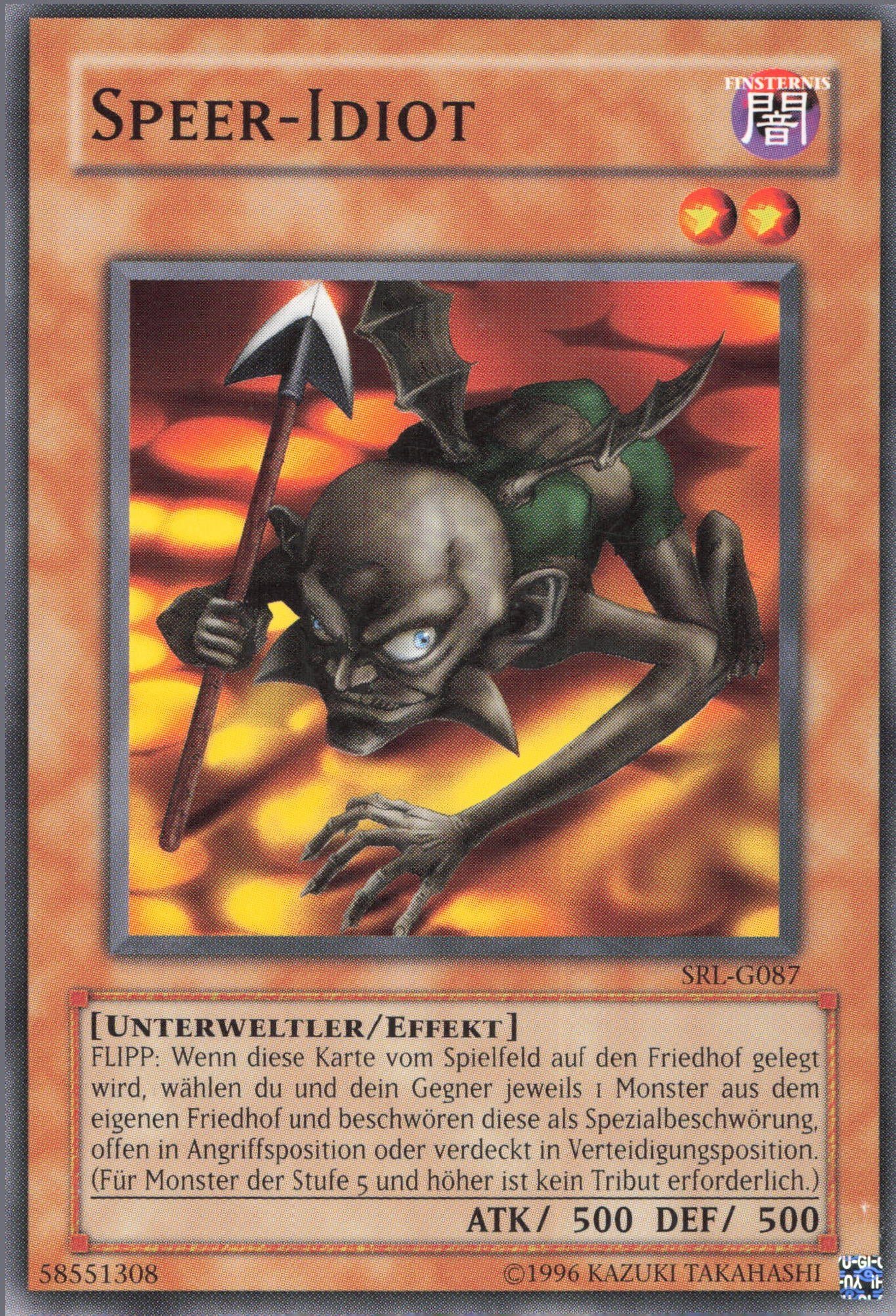 ReCollectibles Sammelkarte YuGiOh Karte Speer-Idiot (V.3) deutsch, Yu-Gi-Oh! Karte SRL-DEEN087 ...
