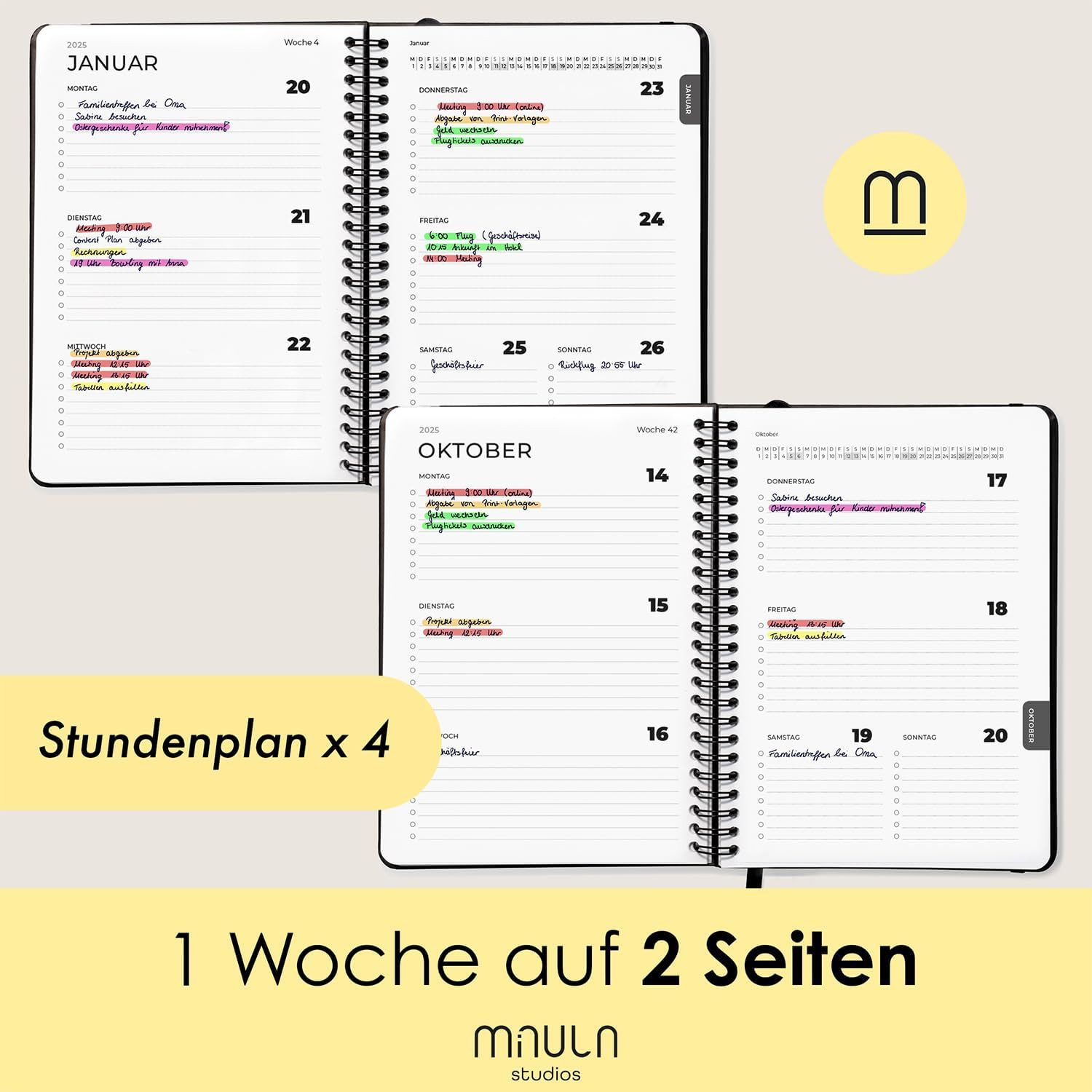 Milula Studios Terminplaner Terminplaner 2025 - Minimalistischer ...