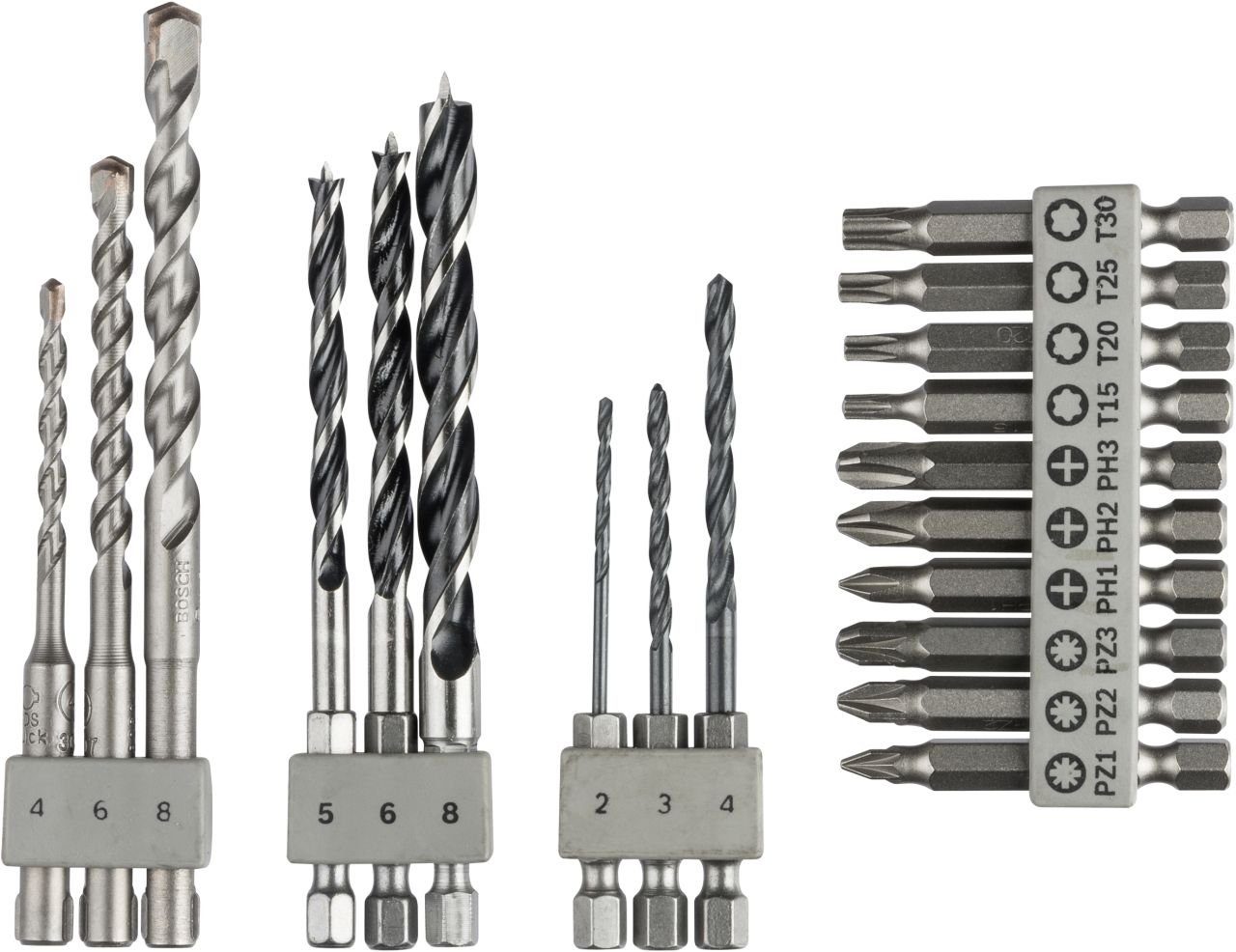 Bosch Professional Bohrer- und Bit-Set Uneo Mixed-Set, (19-tlg), 10 x ...