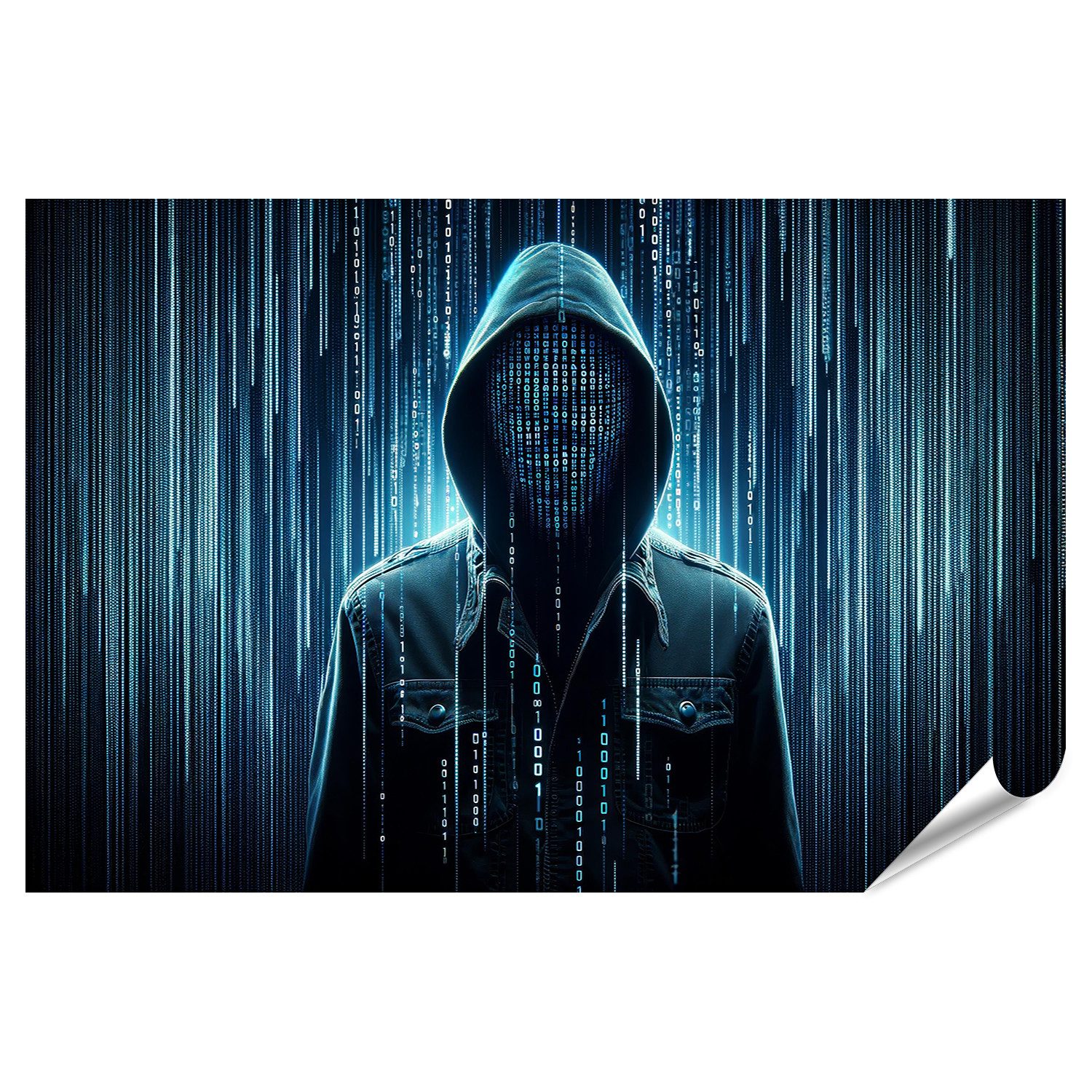 ᐅ islandburner Poster Digitaler Phantom Hacker im Cyberspace-Schleier ...