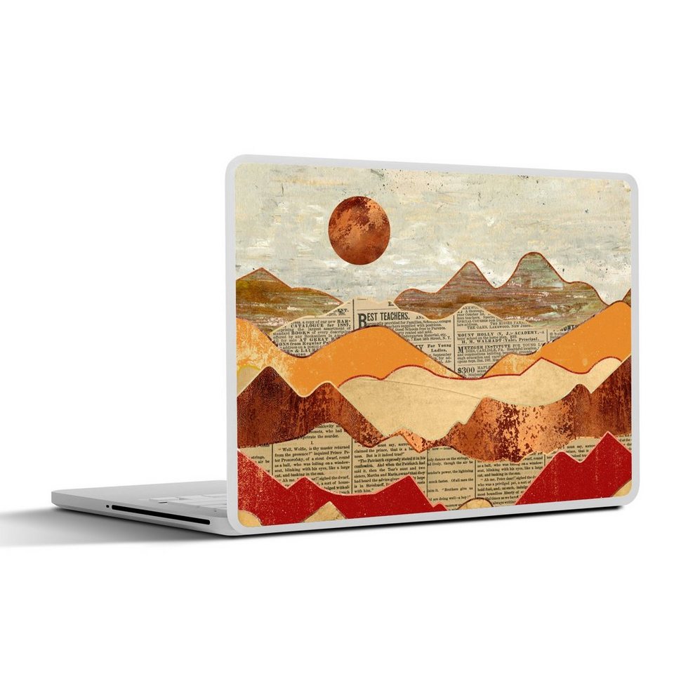 Muchowow Wandsticker Vintage Zeitung Bronze Abstrakt Landschaft