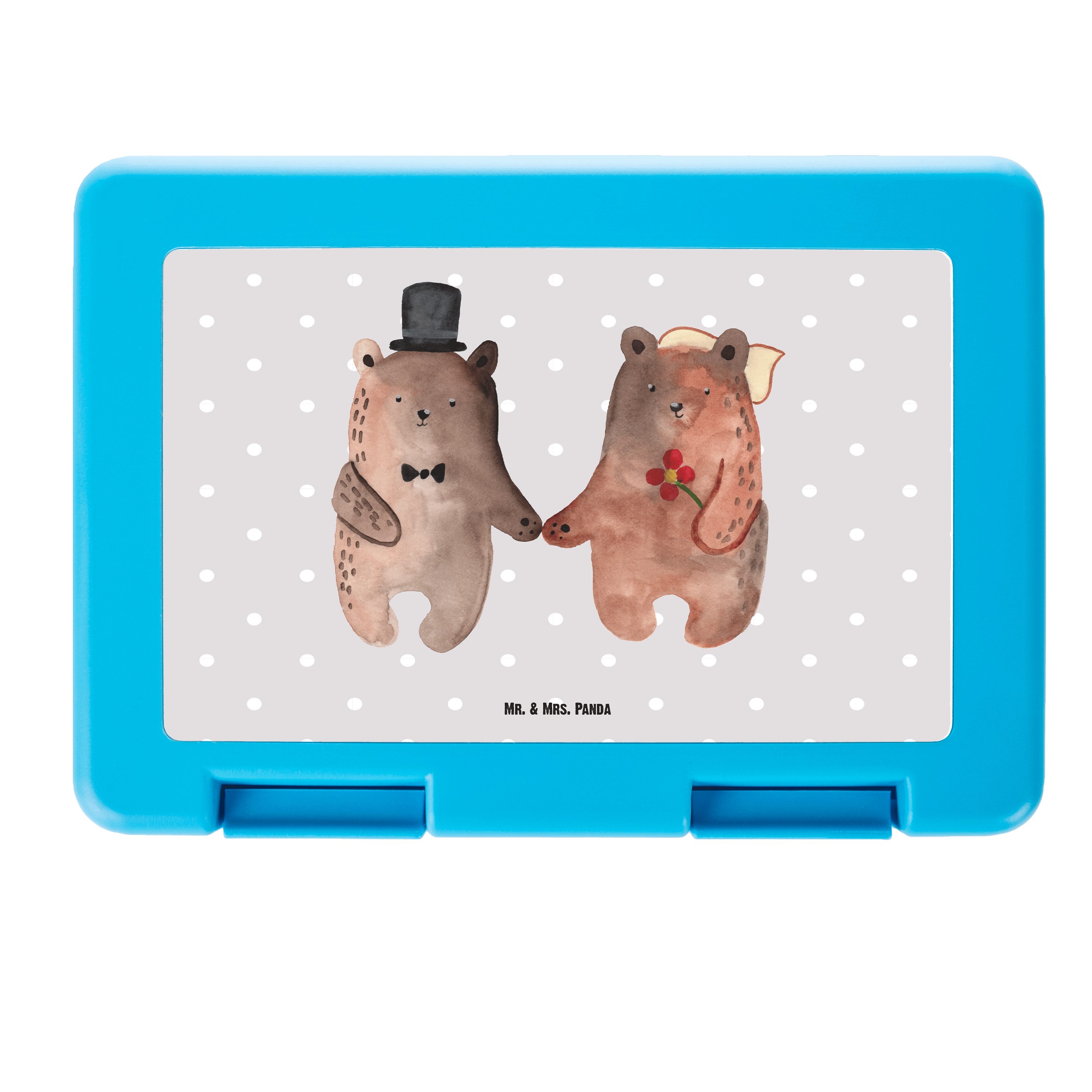 Mr And Mrs Panda Butterdose Bär Heirat Grau Pastell Geschenk