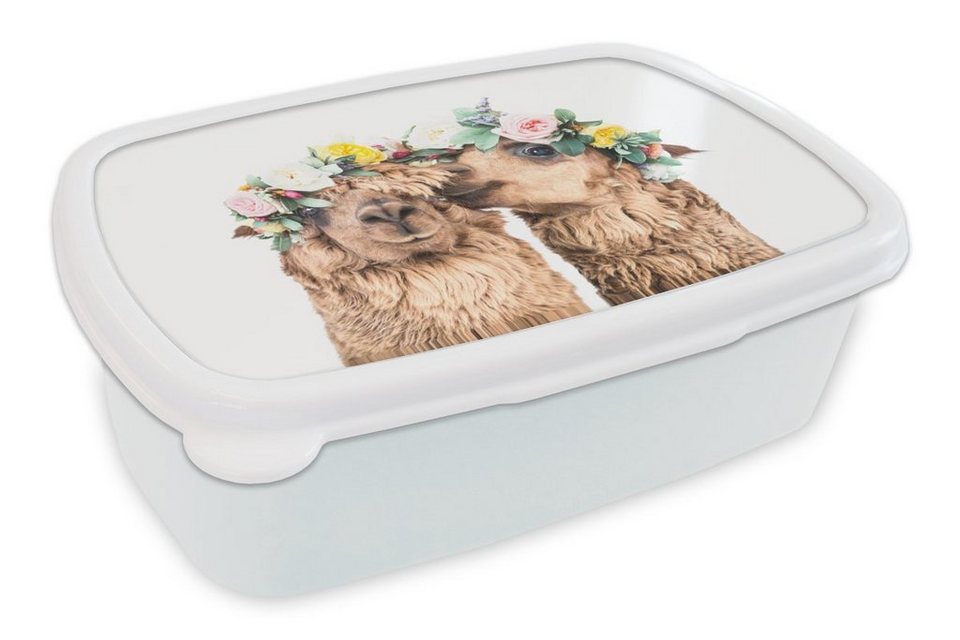 Muchowow Lunchbox Alpaka Blumen Tiere Natur Kunststoff 2 Tlg