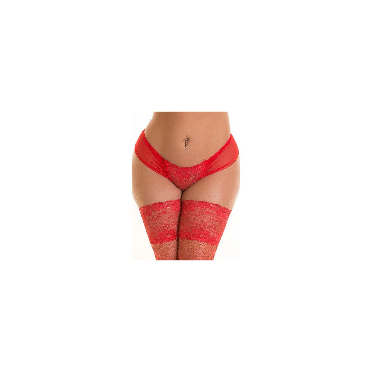 Axami Size Plus String-Ouvert V-8768PS Plus Size string red 3XL