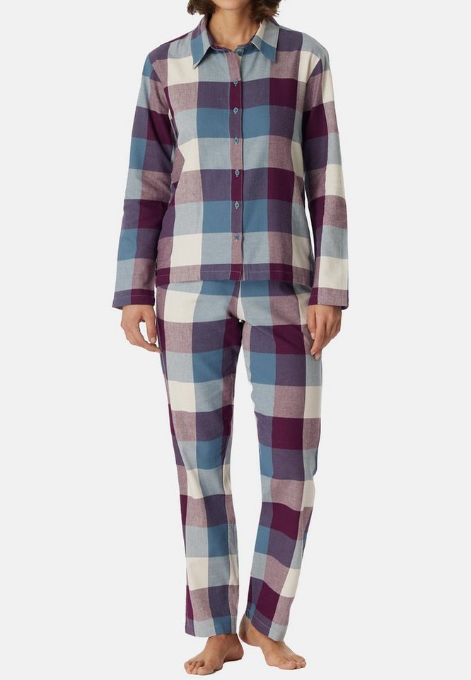 Schiesser Pyjama Selected Premium Web Organic Cotton Set 2 Tlg