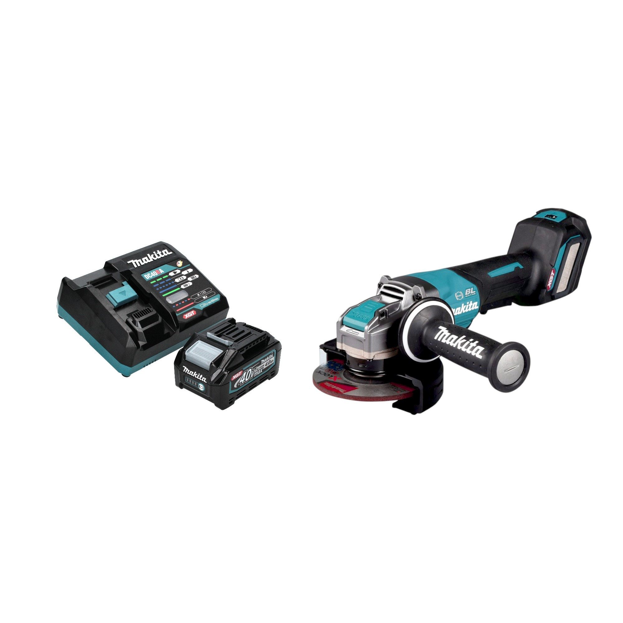 Makita Winkelschleifer GA 047 GM1 40 V max. 125 mm X-LOCK + 1x Akku 4,0 ...