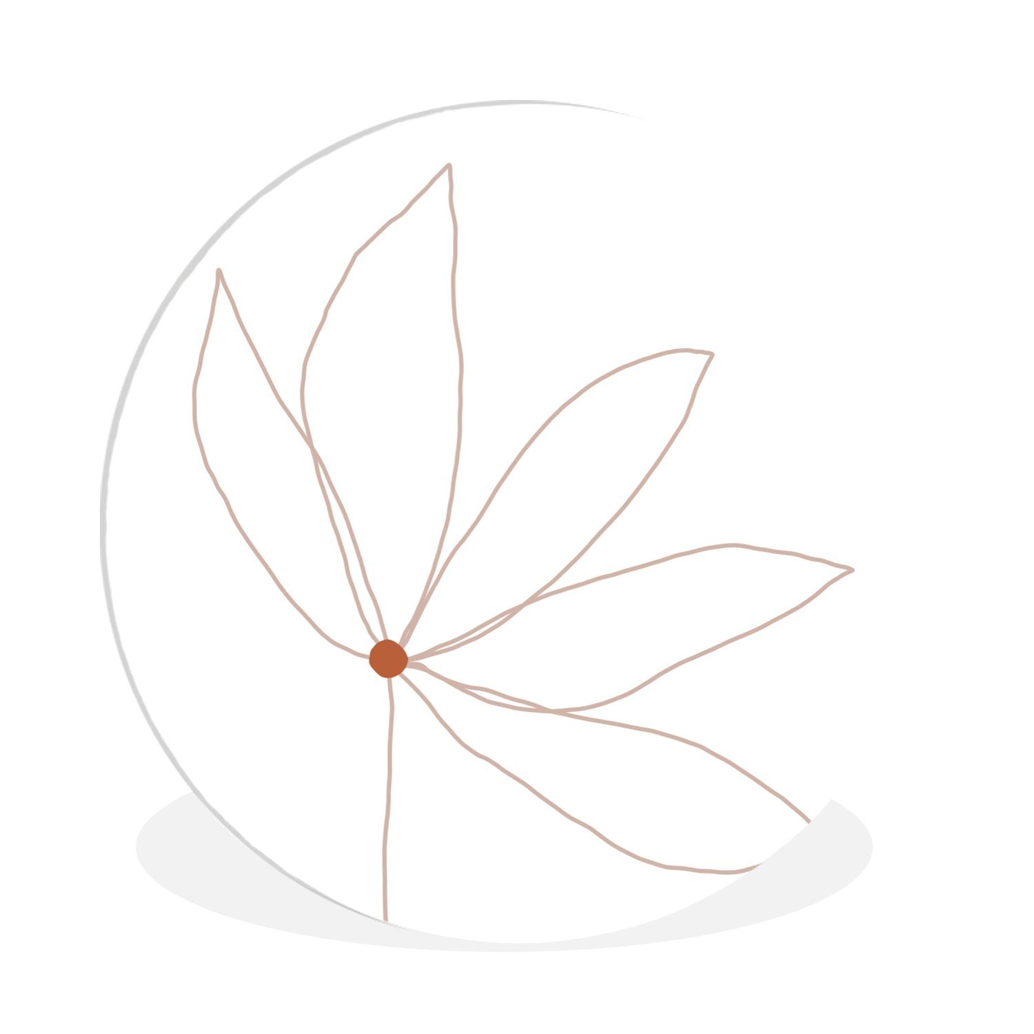 Muchowow Gemälde Minimalismus Blumen Linienkunst 1 St Kreis