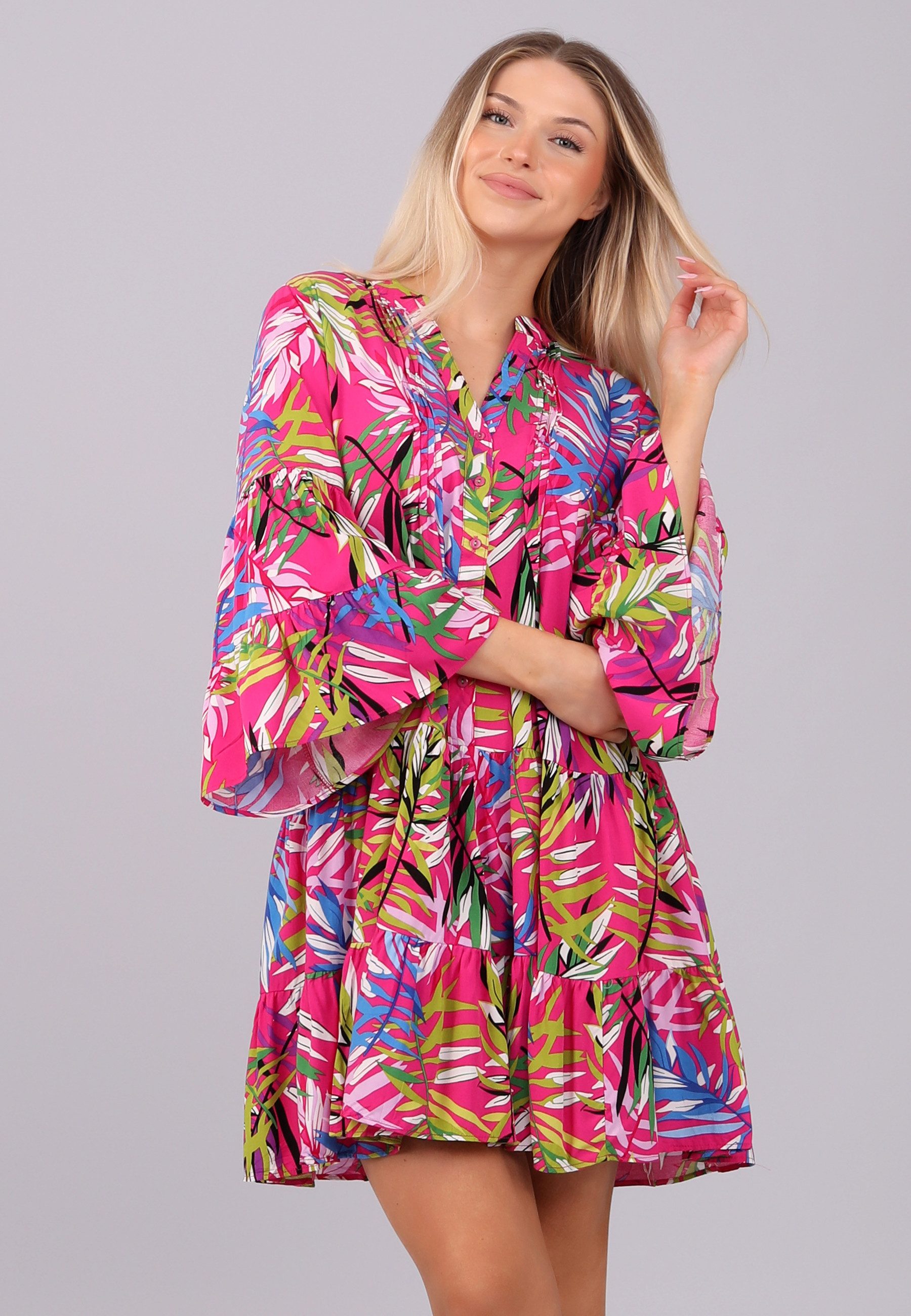 Yc Fashion And Style Minikleid Mit Tropischem Muster Alloverdruck