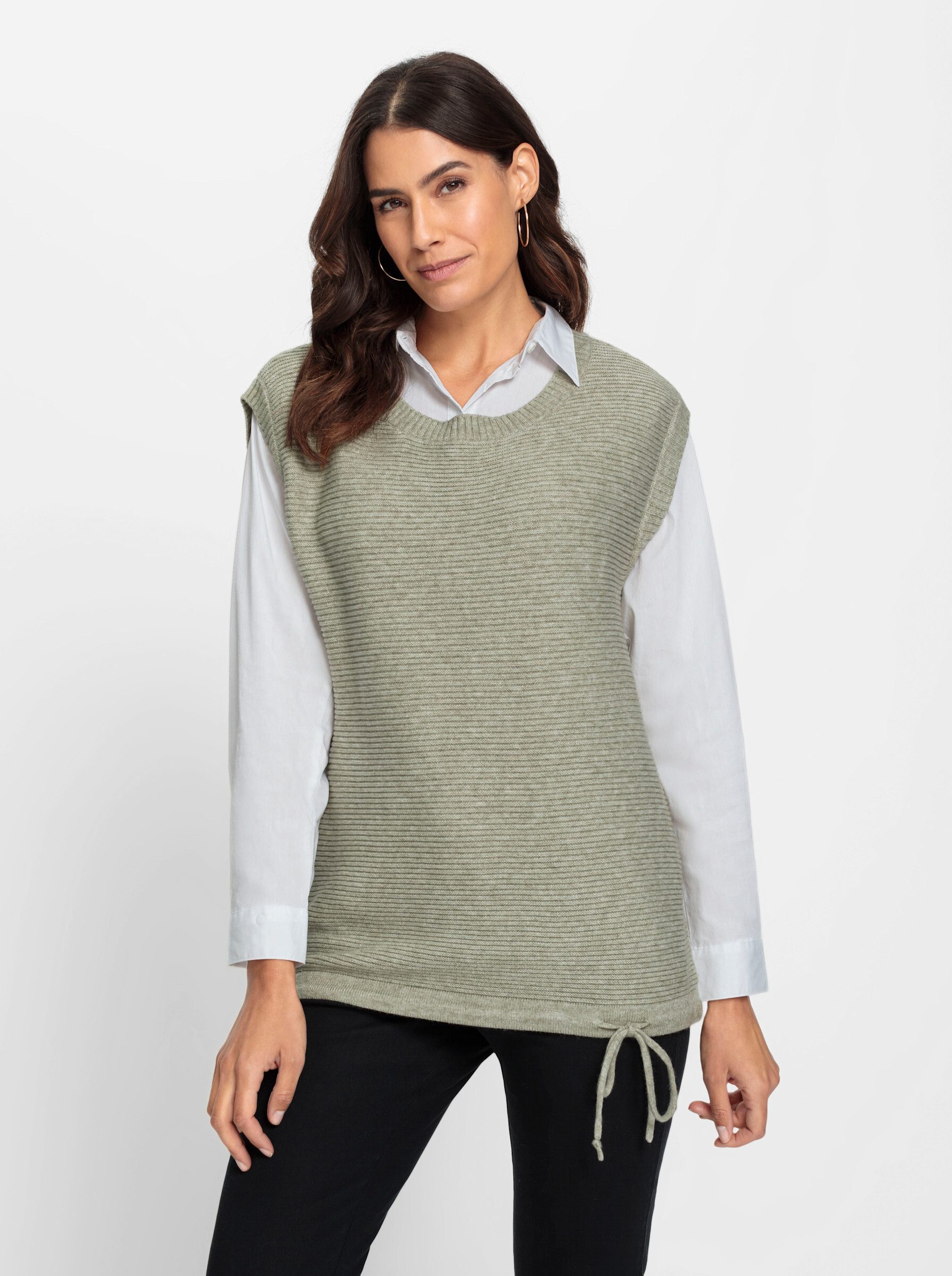 Witt Pullunder Pullunder, Tunnelzug und Bindeband im Saum