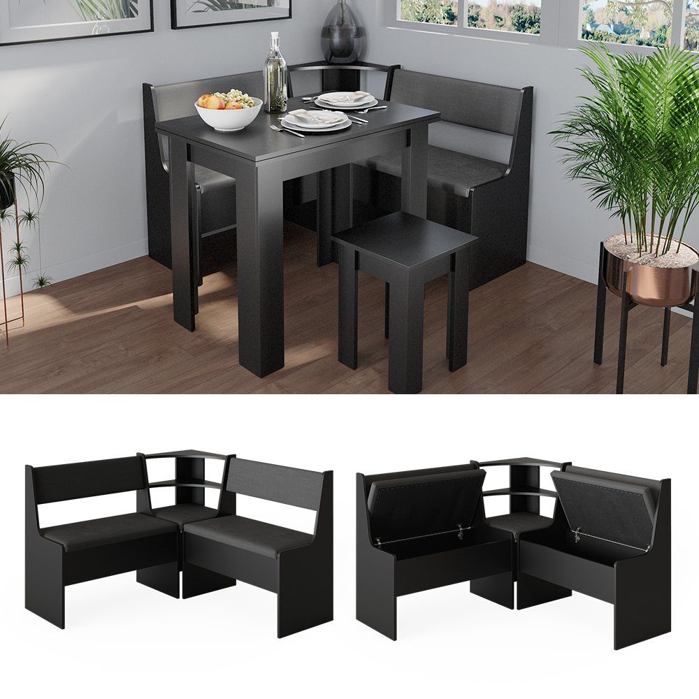 Vicco Sitzbank Roman, Weiß/Anthrazit, 120 x 120 cm Ohne Tisch (Set, 5 ...