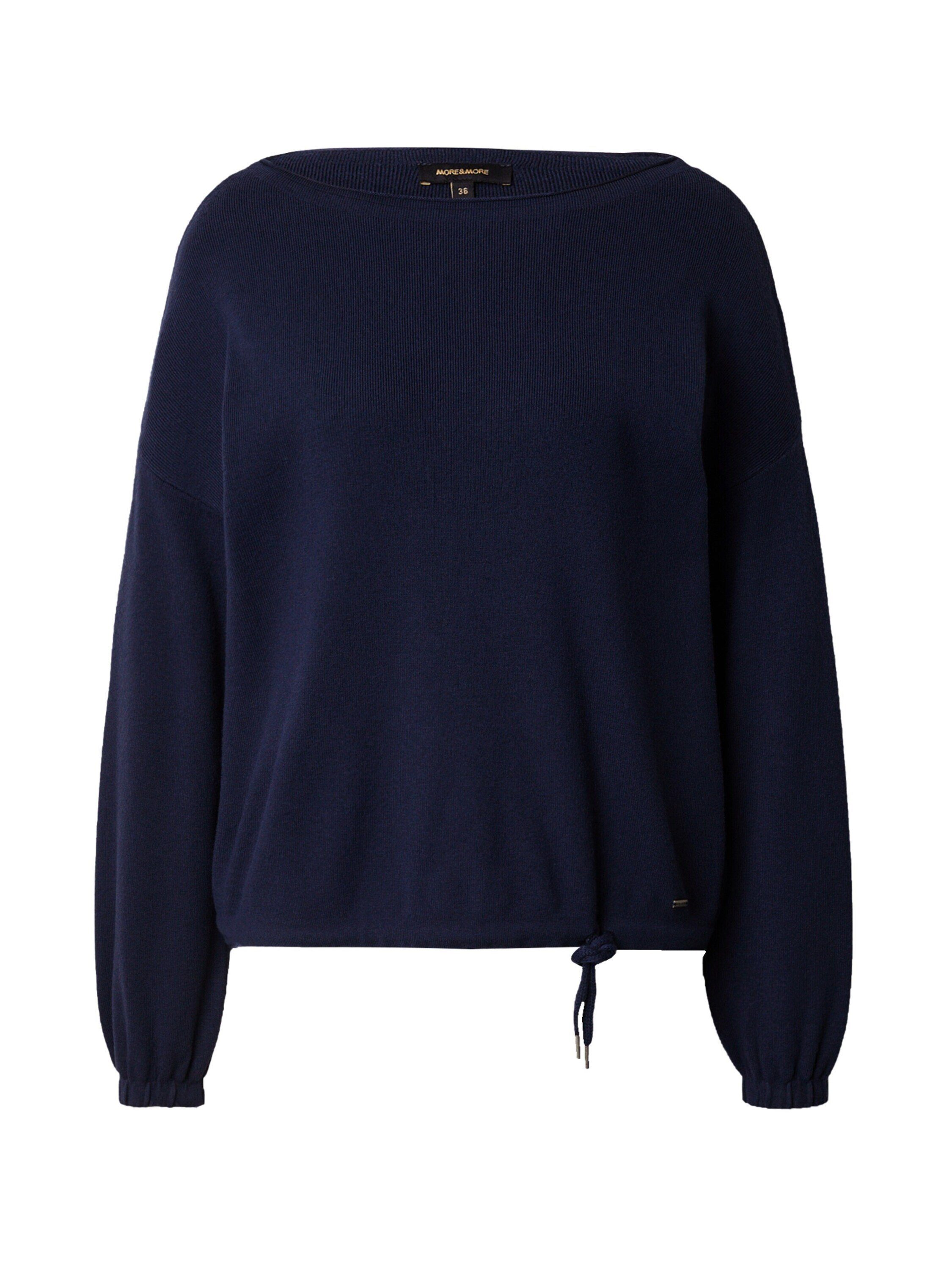 MORE&MORE Strickpullover (1-tlg) Drapiert/gerafft, Überschnittene Schulter