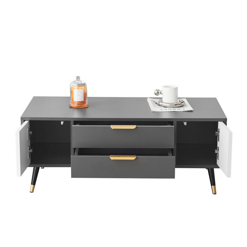 Okwish Wohnwand Wohnzimmerset Tv Ständer Beistelltisch Und Couchtisch