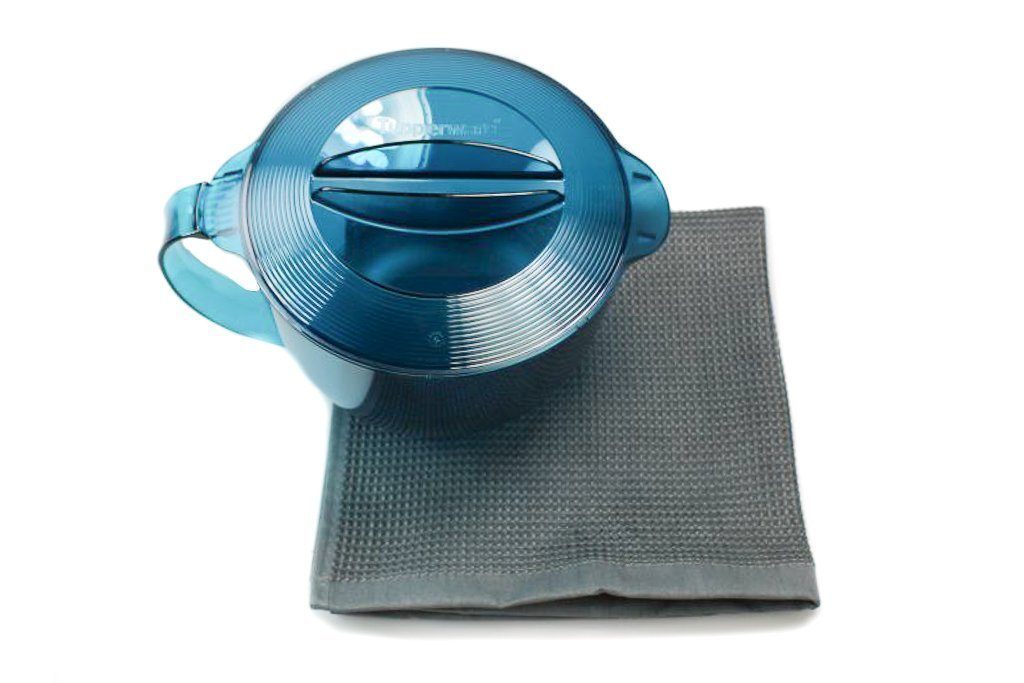 TUPPERWARE Back-Set Microplus 1,0 L türkis + GLASTUCH